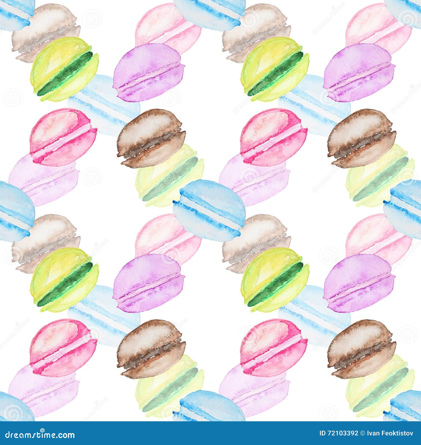 Multicolored Macaroons Pattern Stock Illustration - Illustration of ...