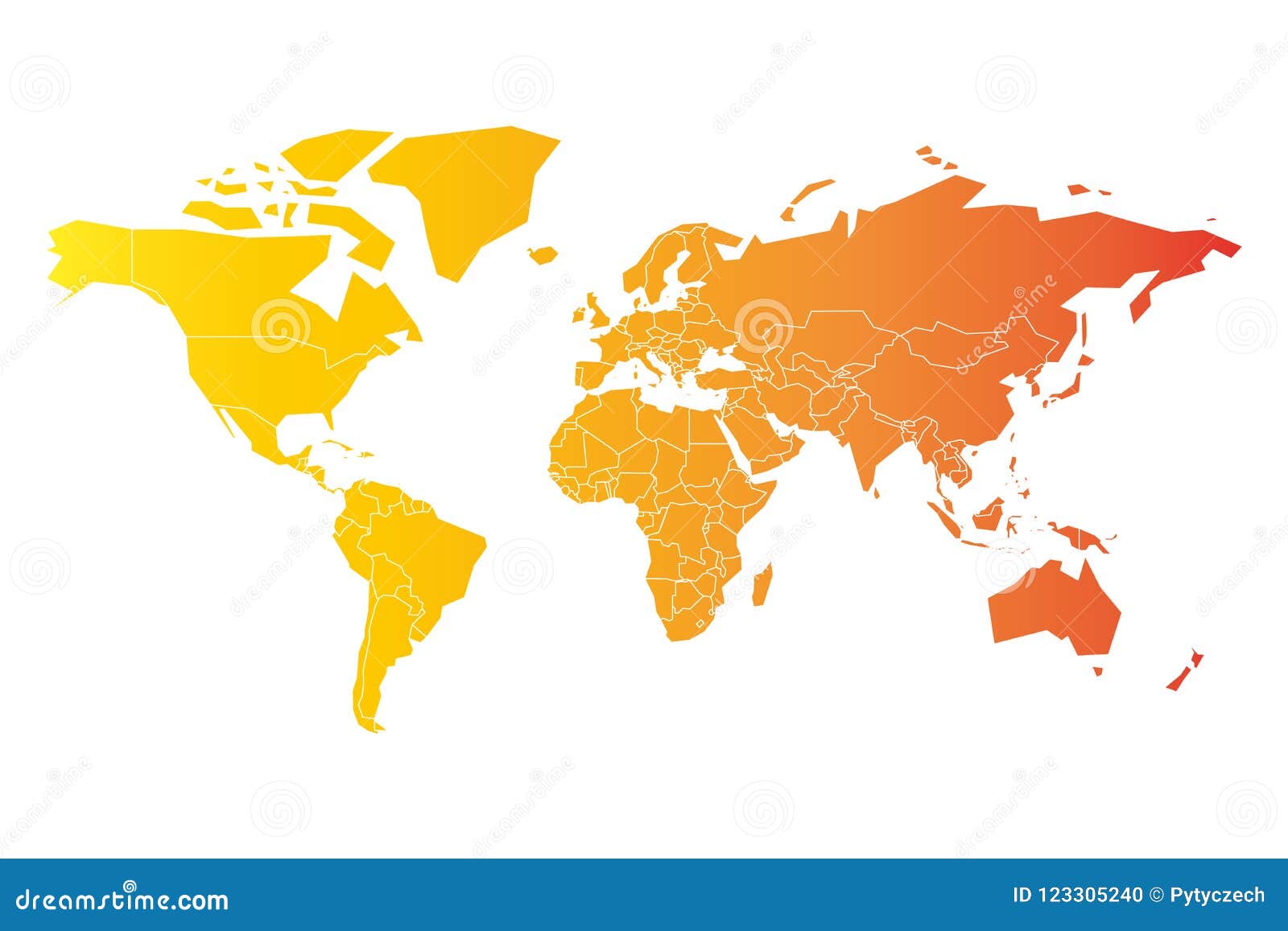Multicolored Political Map Of Africa Continent With National Borders ...