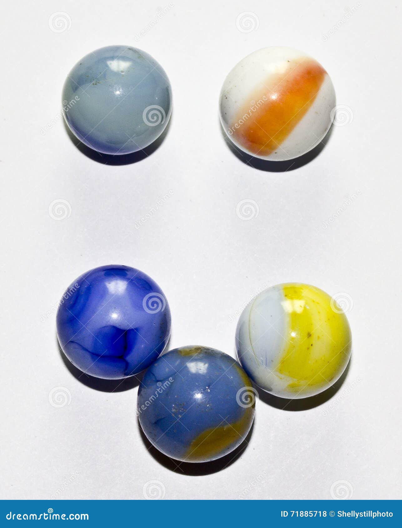 Multicolored Marbles Smile Face on White Background Stock Photo - Image ...