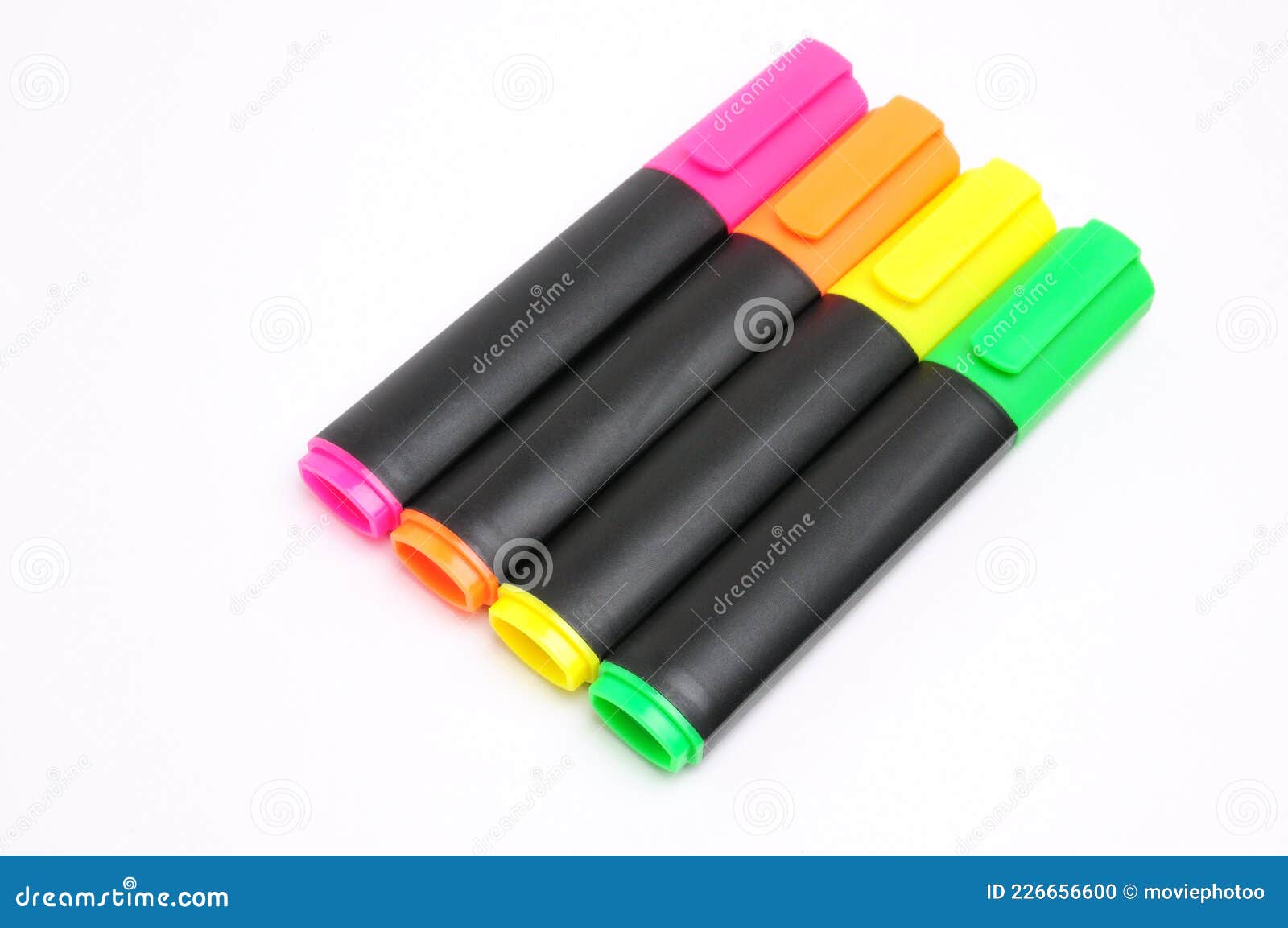 Multicolored Markers on White Background Stock Photo - Image of modern ...