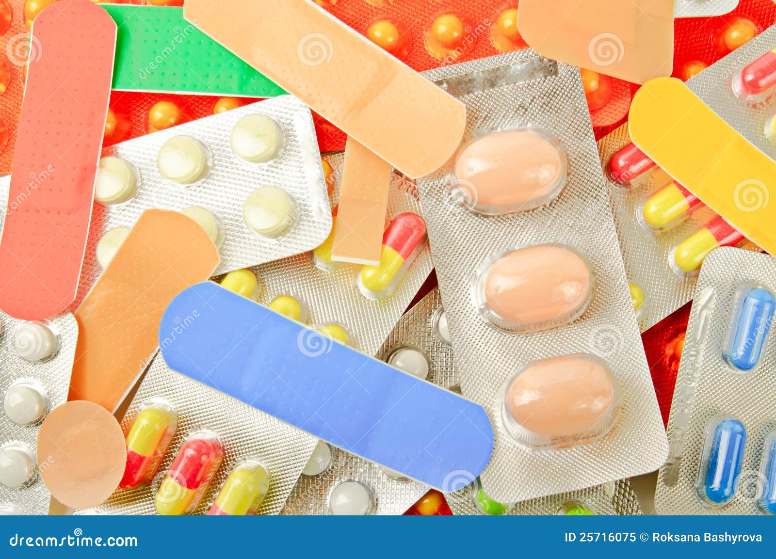 Multicolored Medicine Pills Background Stock Image - Image of ...