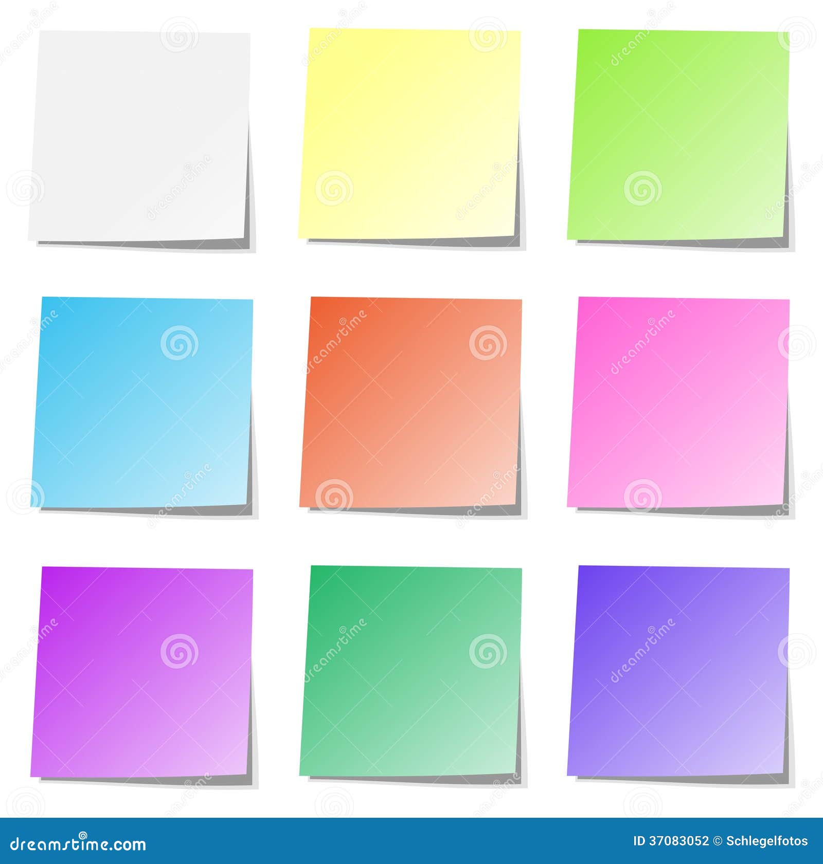 Multicolored Memory Paper Collection Isolated Stock Illustration ...