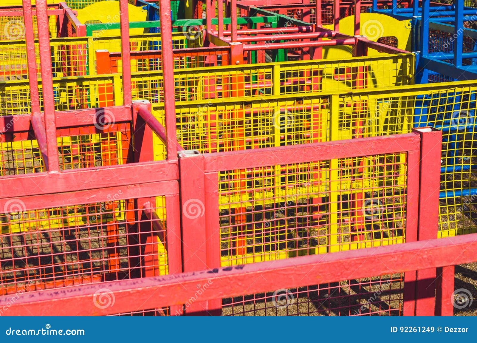 Multicolored Metallic Maze Mesh Fence, for Abstract Background Texture ...