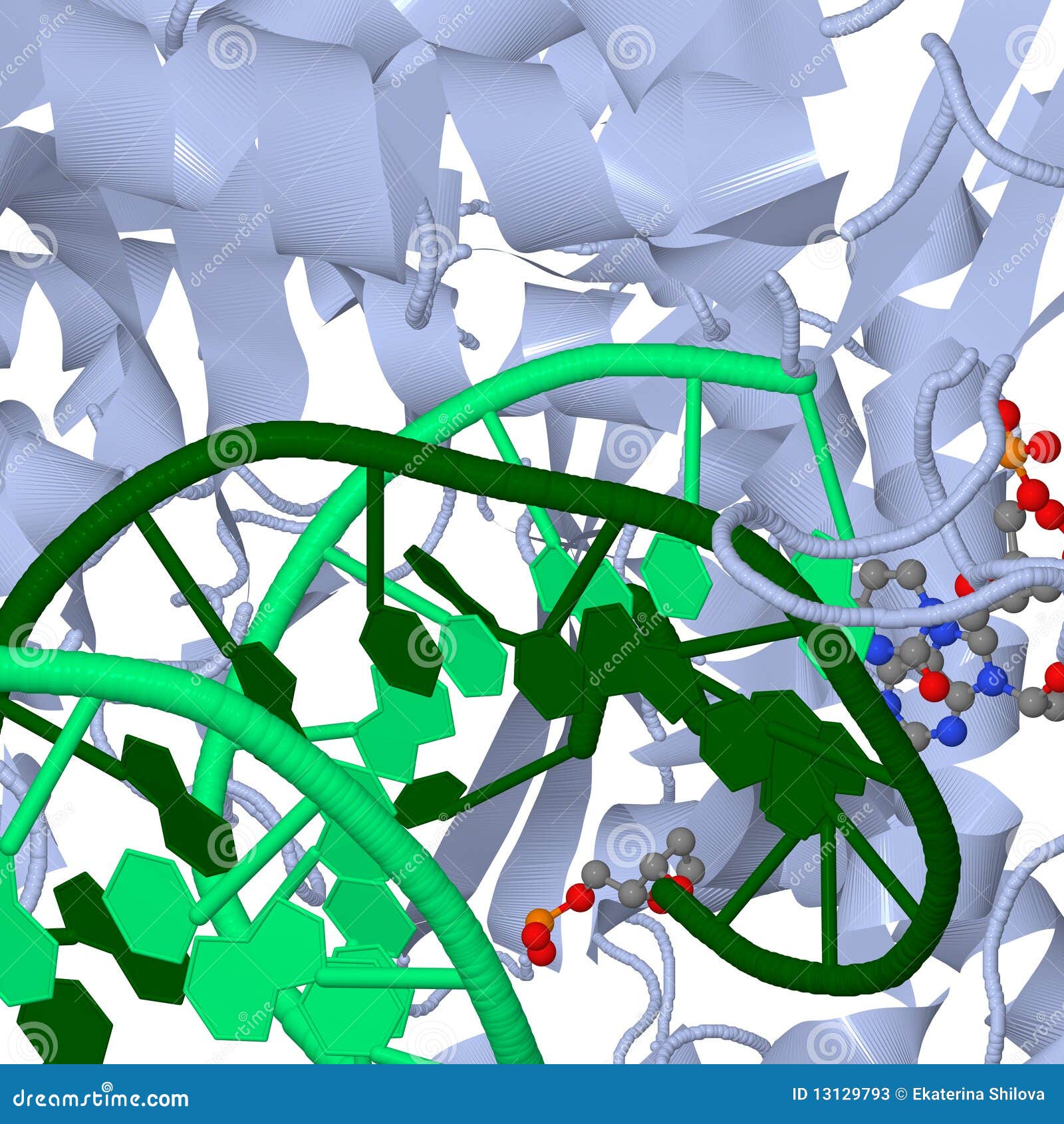 Multicolored Molecular Chains on White Background Stock Illustration ...