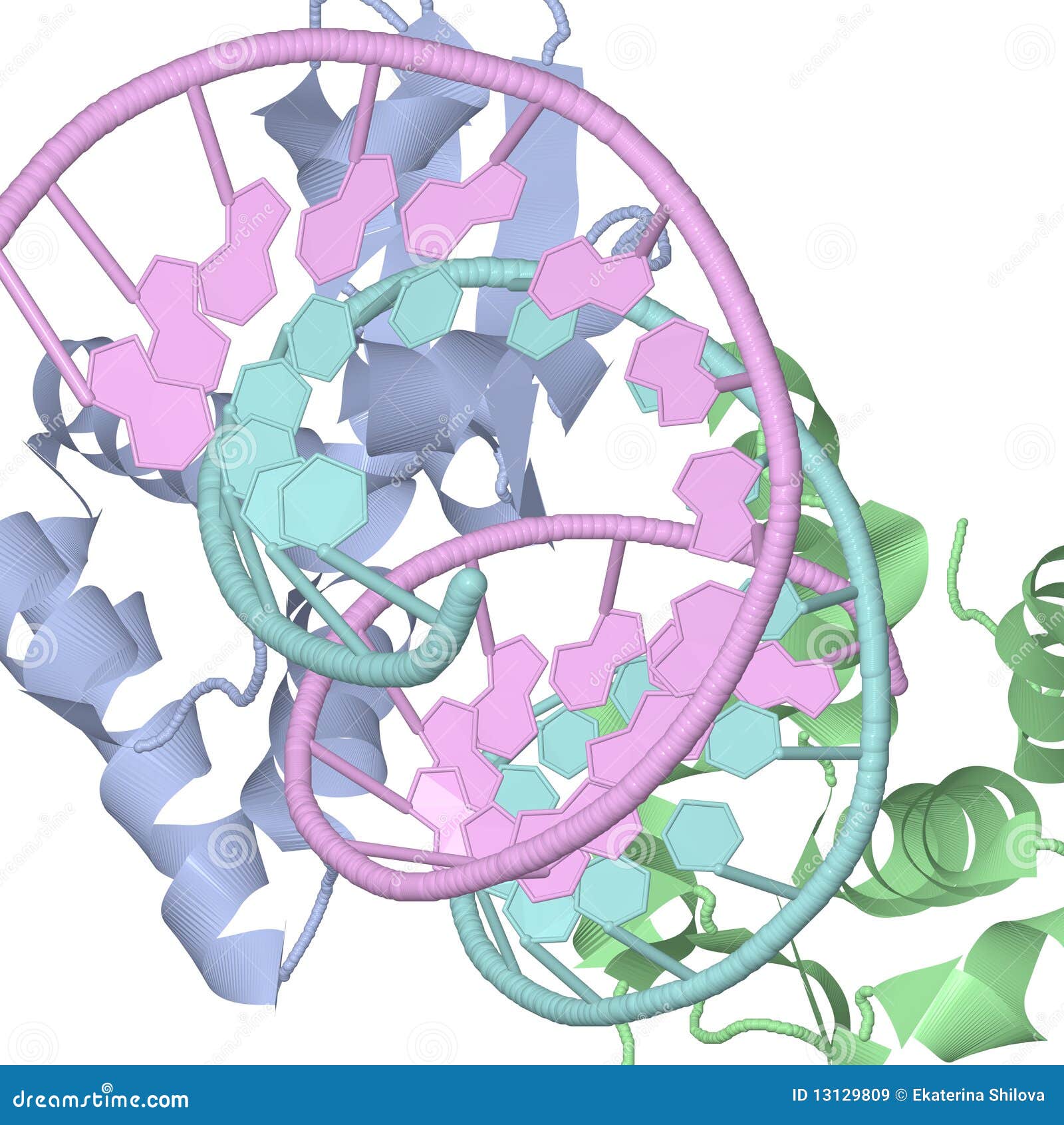 Multicolored Molecular Structures on White Background Stock ...