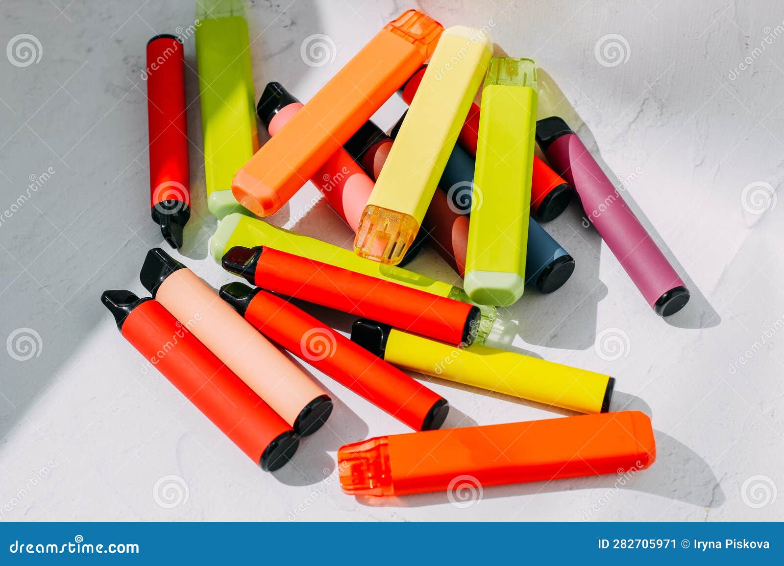Multicolored Multi-use Electronic Vape Cigarettes Stock Image - Image ...