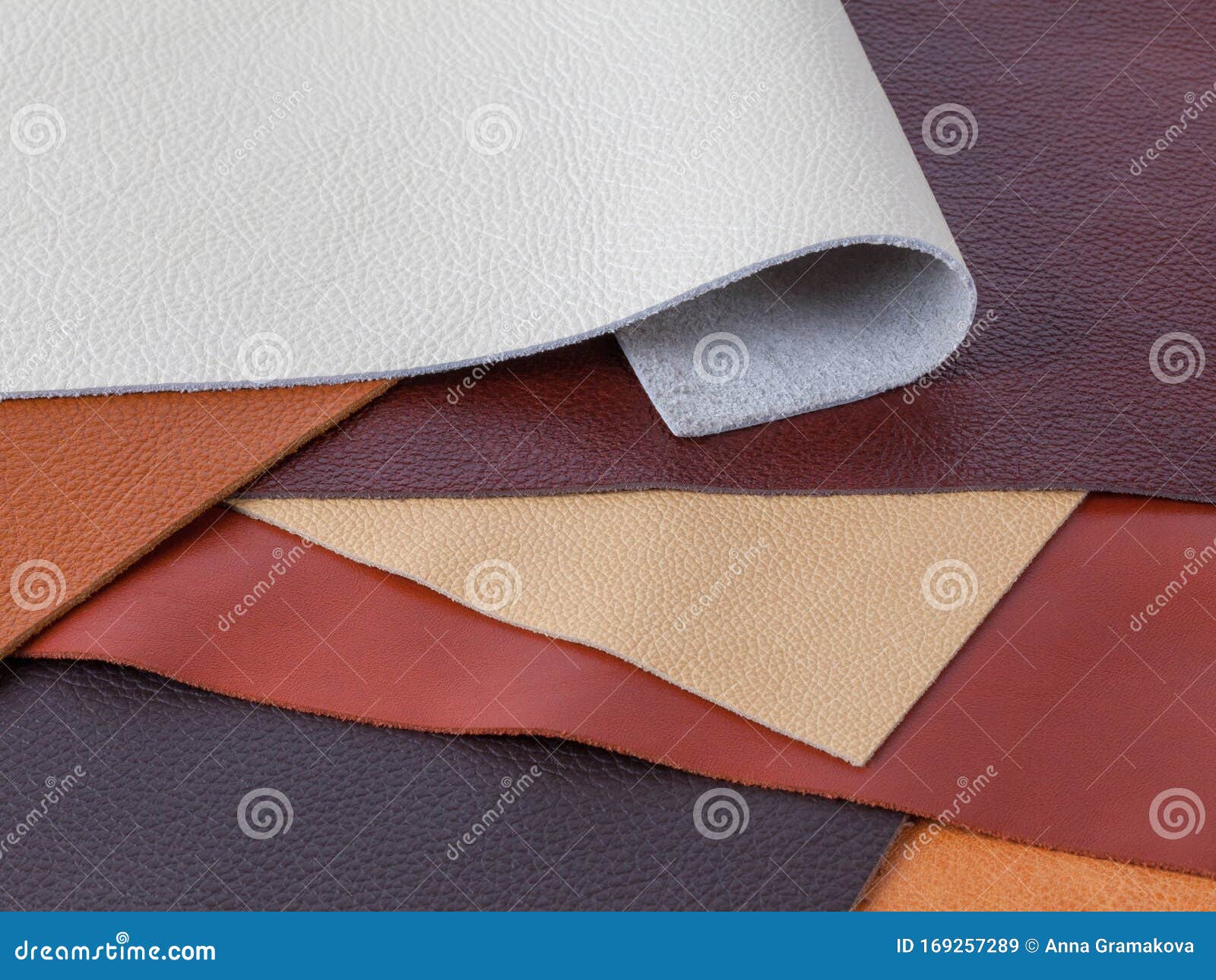 Multicolored Natural Leather Textures Samples Stock Image - Image of ...