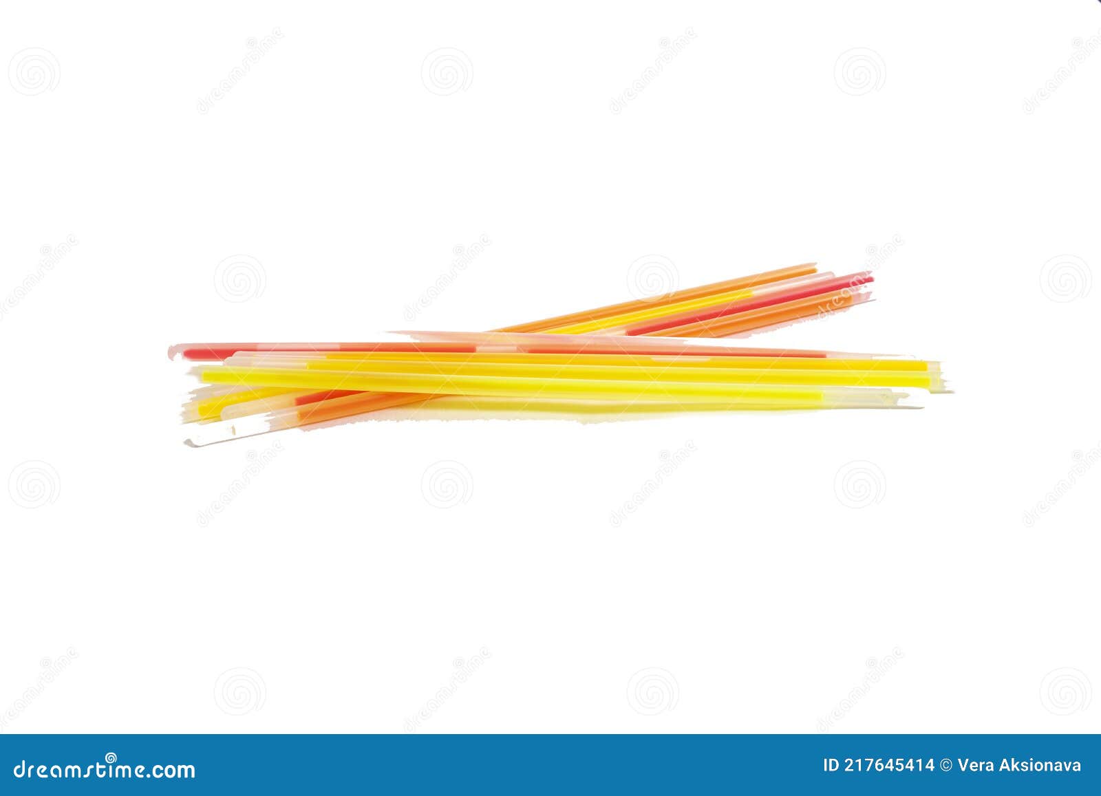 Multicolored Neon Sticks Isolated on White Background Stock Photo ...