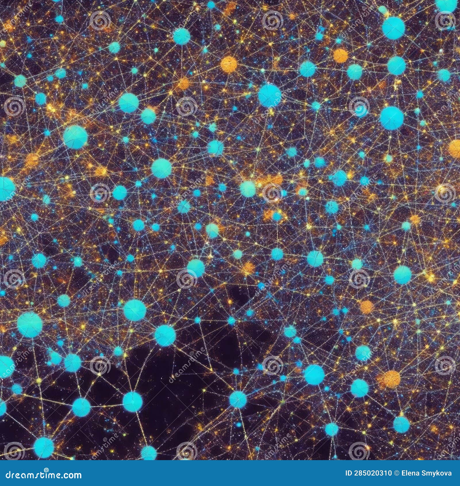 A Multicolored Network of Molecules and Compounds Stock Illustration ...
