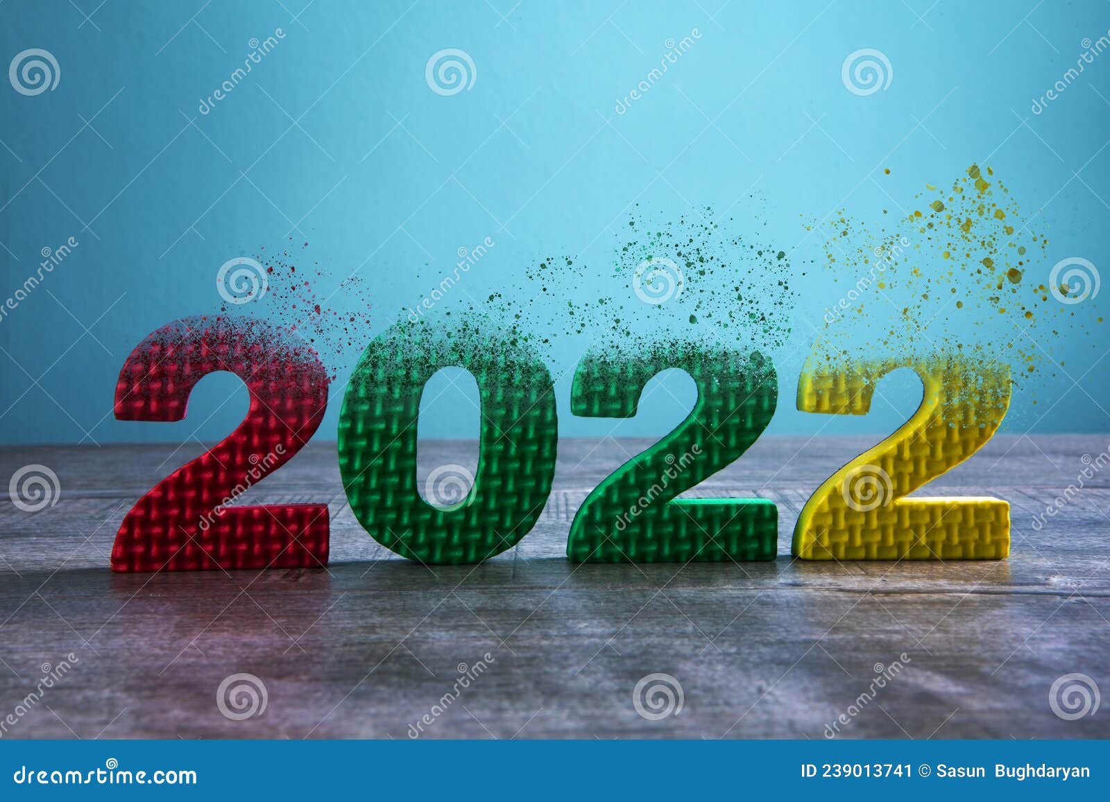 Multicolored Numbers 2022 is Sprayed. the End of the Year Stock Image ...