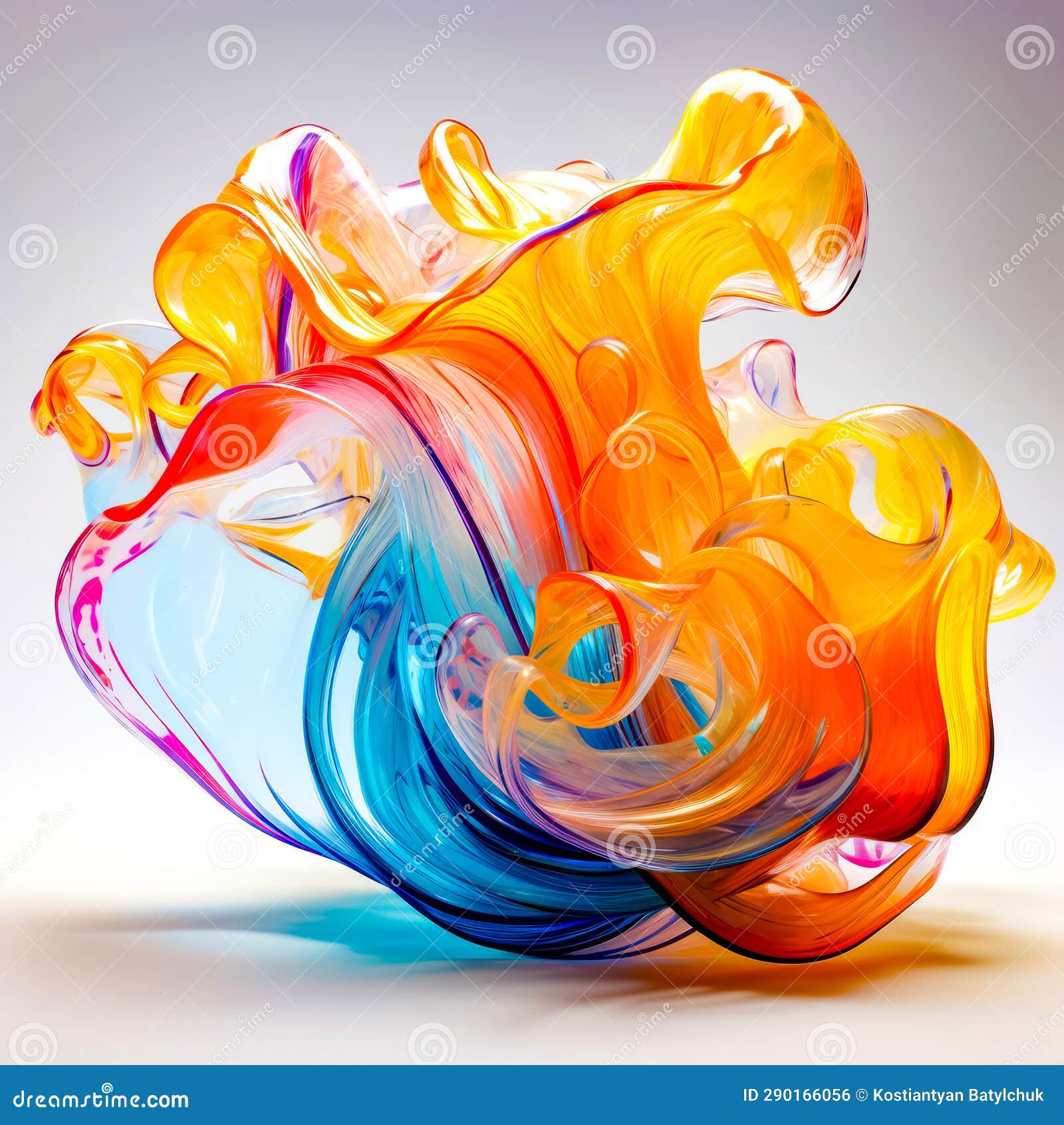 Multicolored Object on White Background that Appears To Be Floating. Generative AI Stock Photo ...