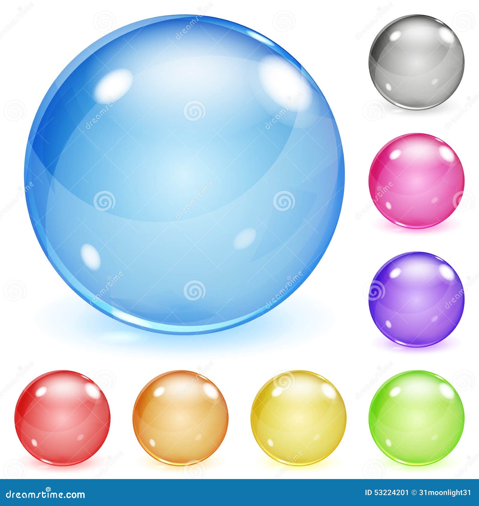 Multicolored Opaque Glass Spheres Stock Vector - Illustration of ball ...