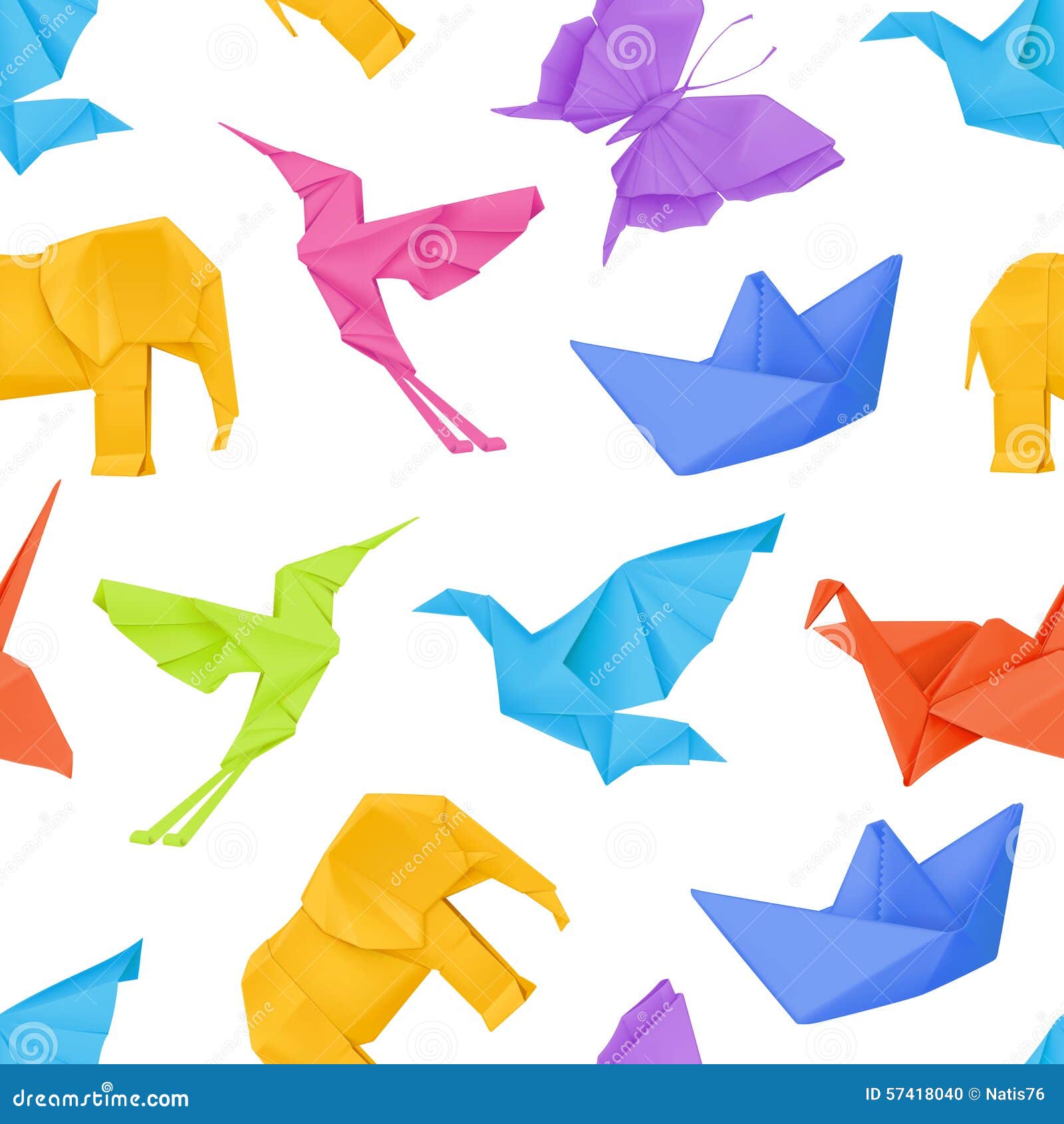 Multicolored Origami Pattern Stock Vector - Illustration of folded ...