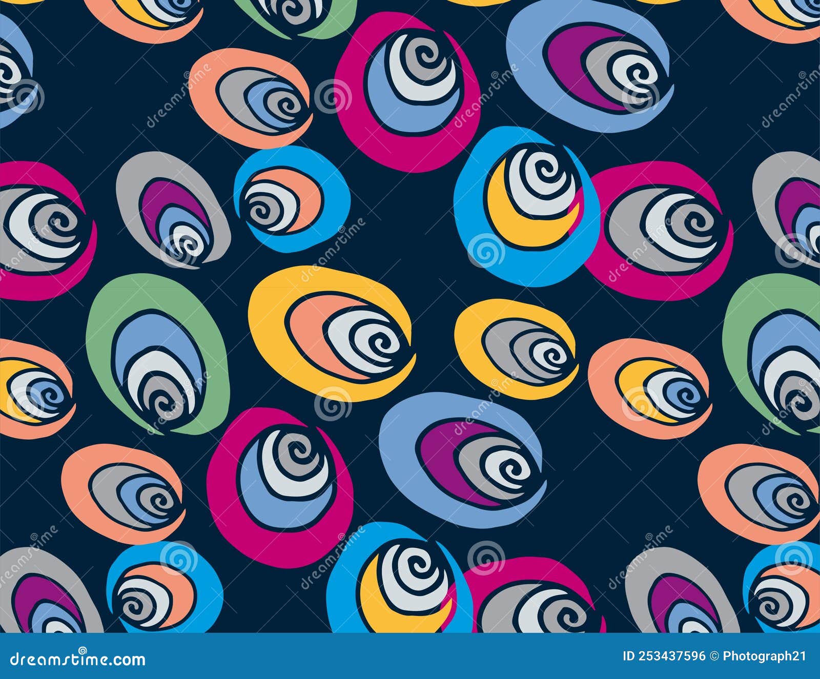 Multicolored Oval Elements on a Dark Background Stock Vector ...