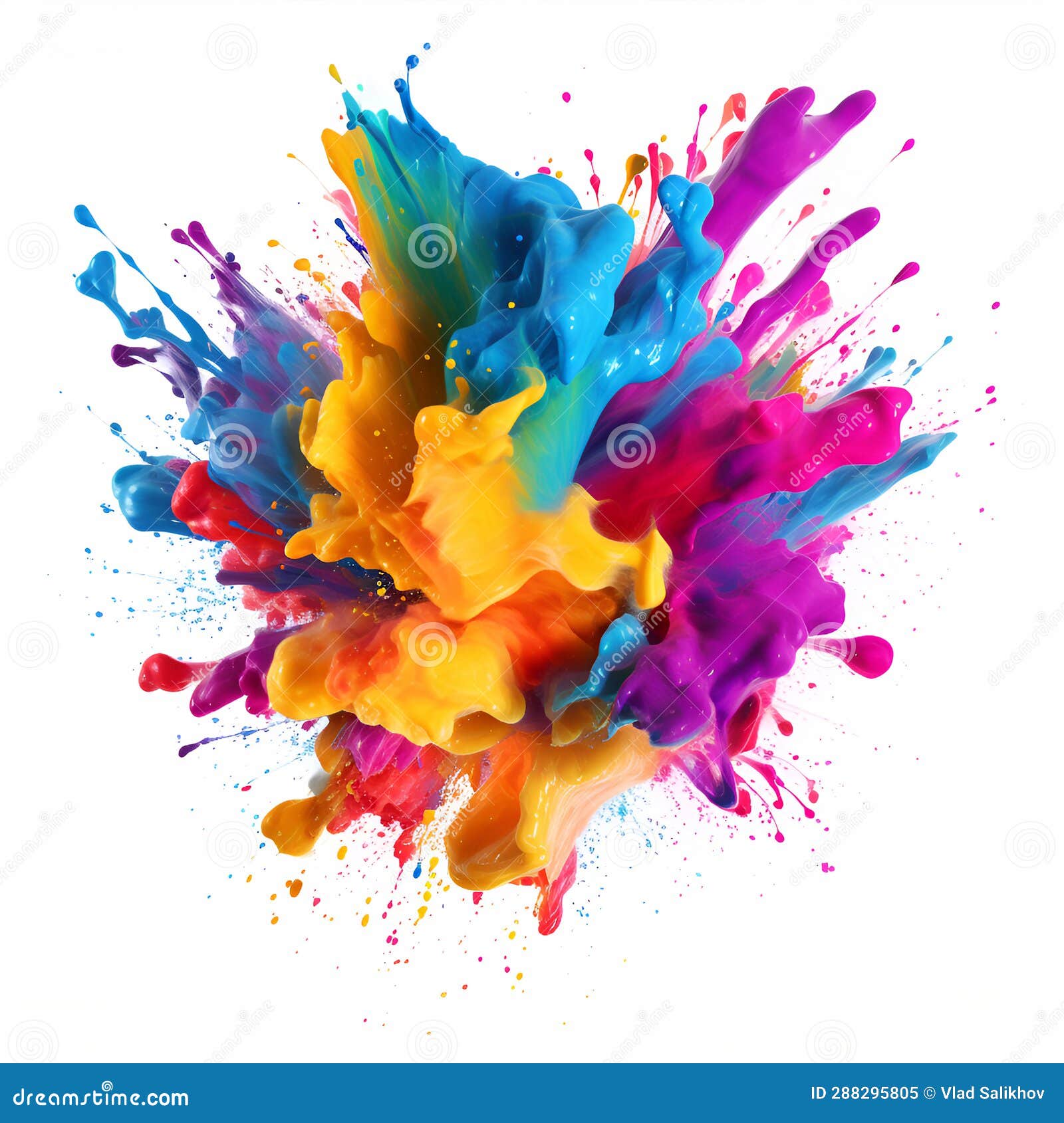 Multicolored Paint Splash on White Stock Image - Image of purple, dust ...