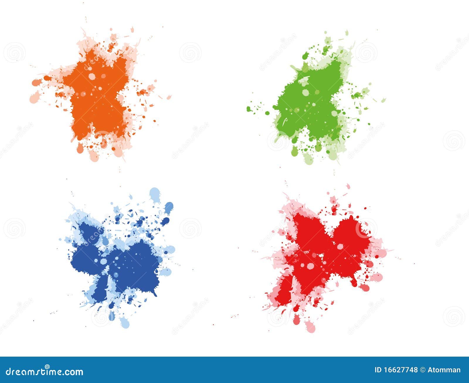 Multicolored paint splats stock illustration. Illustration of liquid ...