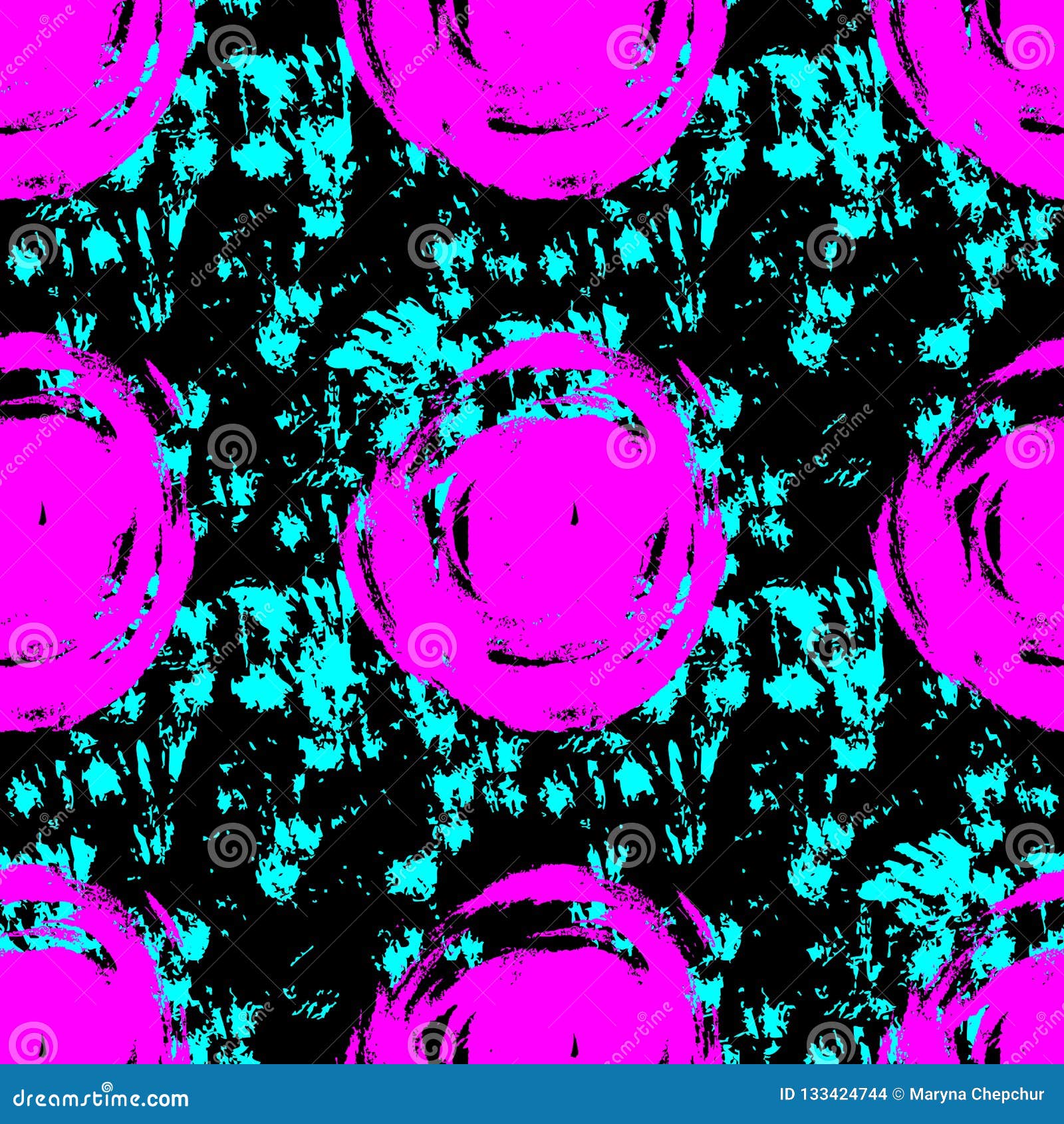 Multicolored Paint Spots on a Black Background. Vector Seamless Pattern ...