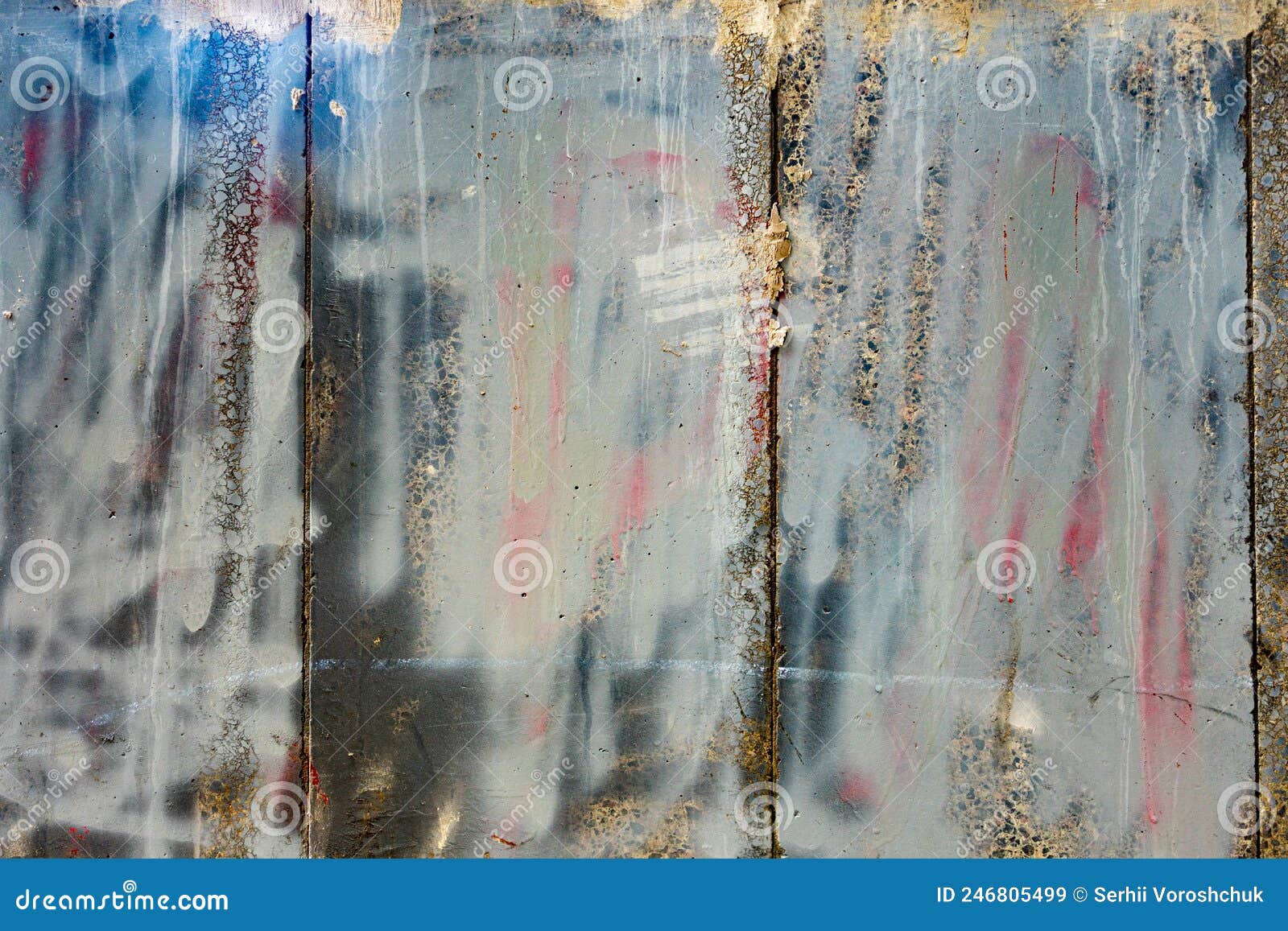 Multicolored Painted Textured Concrete Surface. Propaganda and War ...