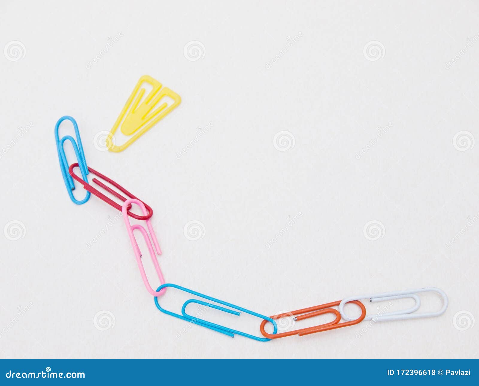 Multicolored Paper Clips Linked in a Chain Stock Photo - Image of paper ...