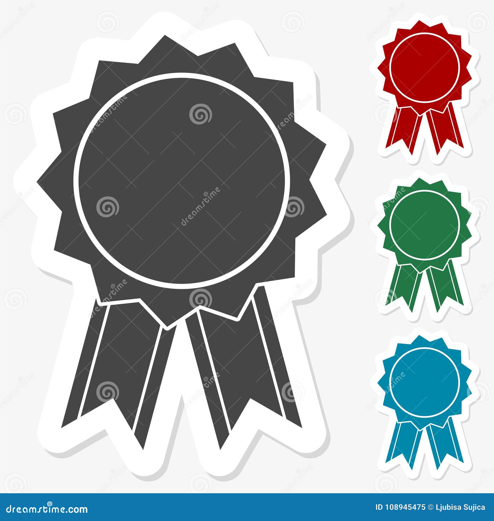 Multicolored Paper Stickers - Award Icon Stock Vector - Illustration of ...