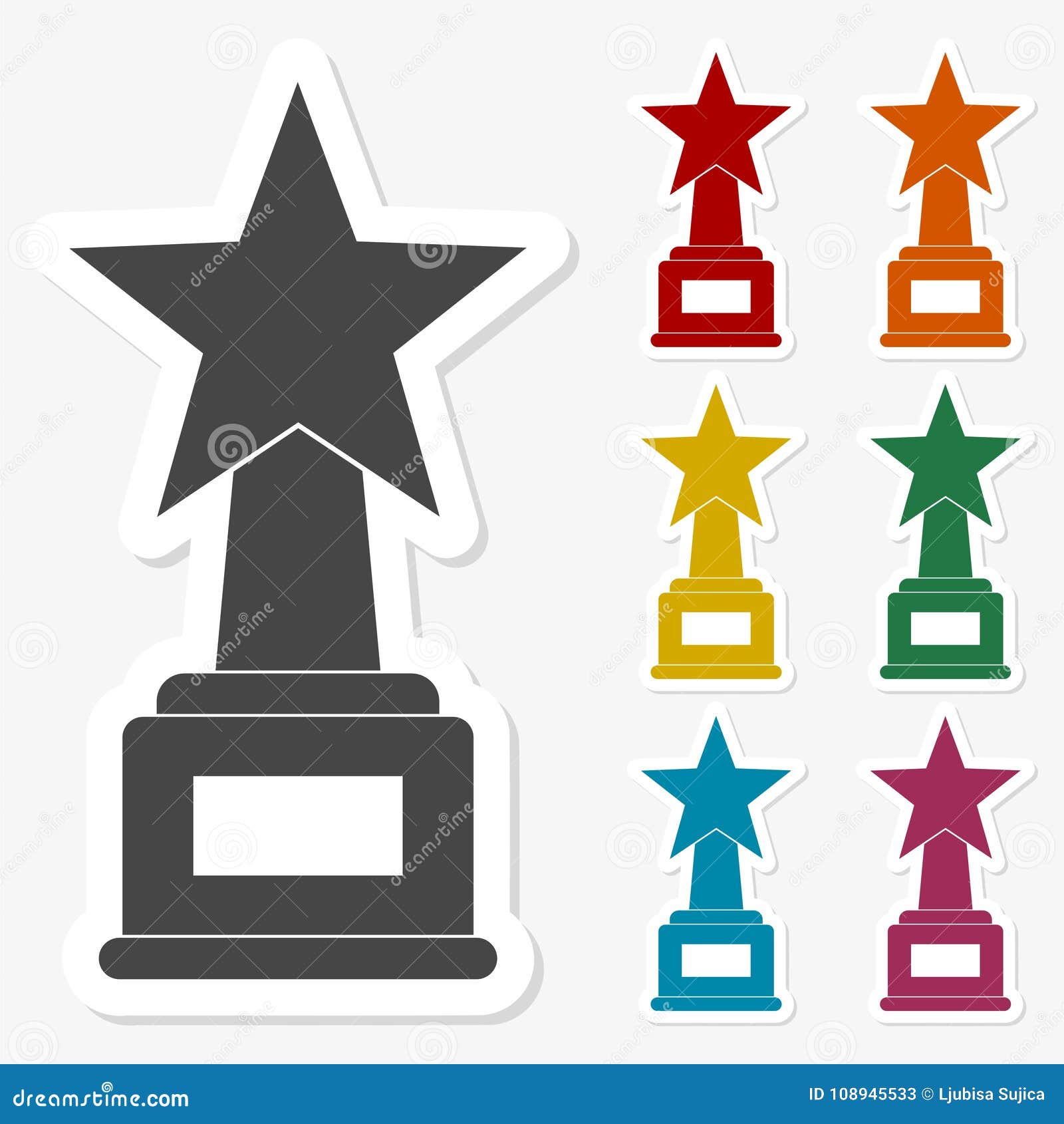 Multicolored Paper Stickers - Award Icon Stock Vector - Illustration of ...