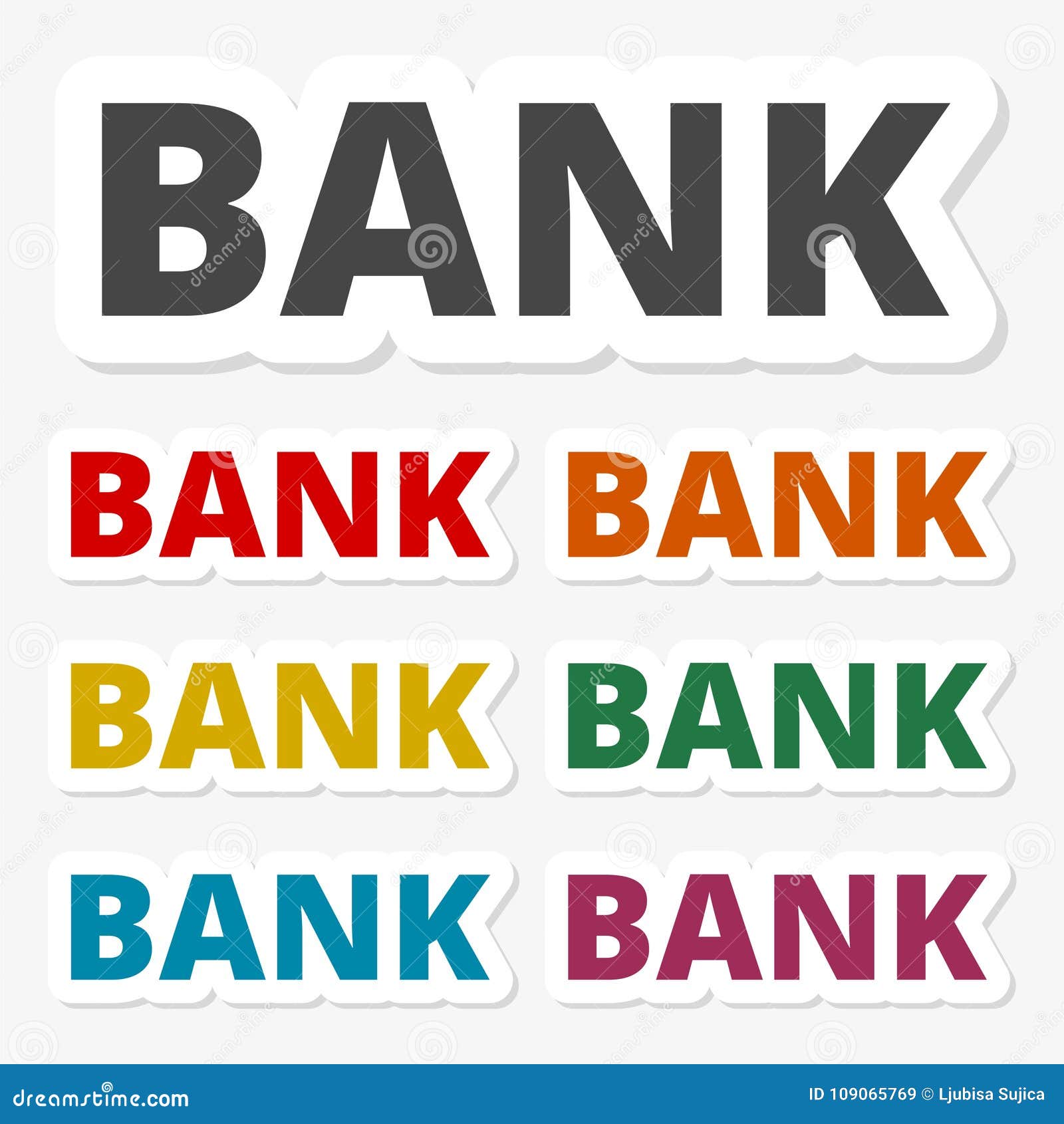 Multicolored Paper Stickers - Bank Icon Stock Vector - Illustration of ...