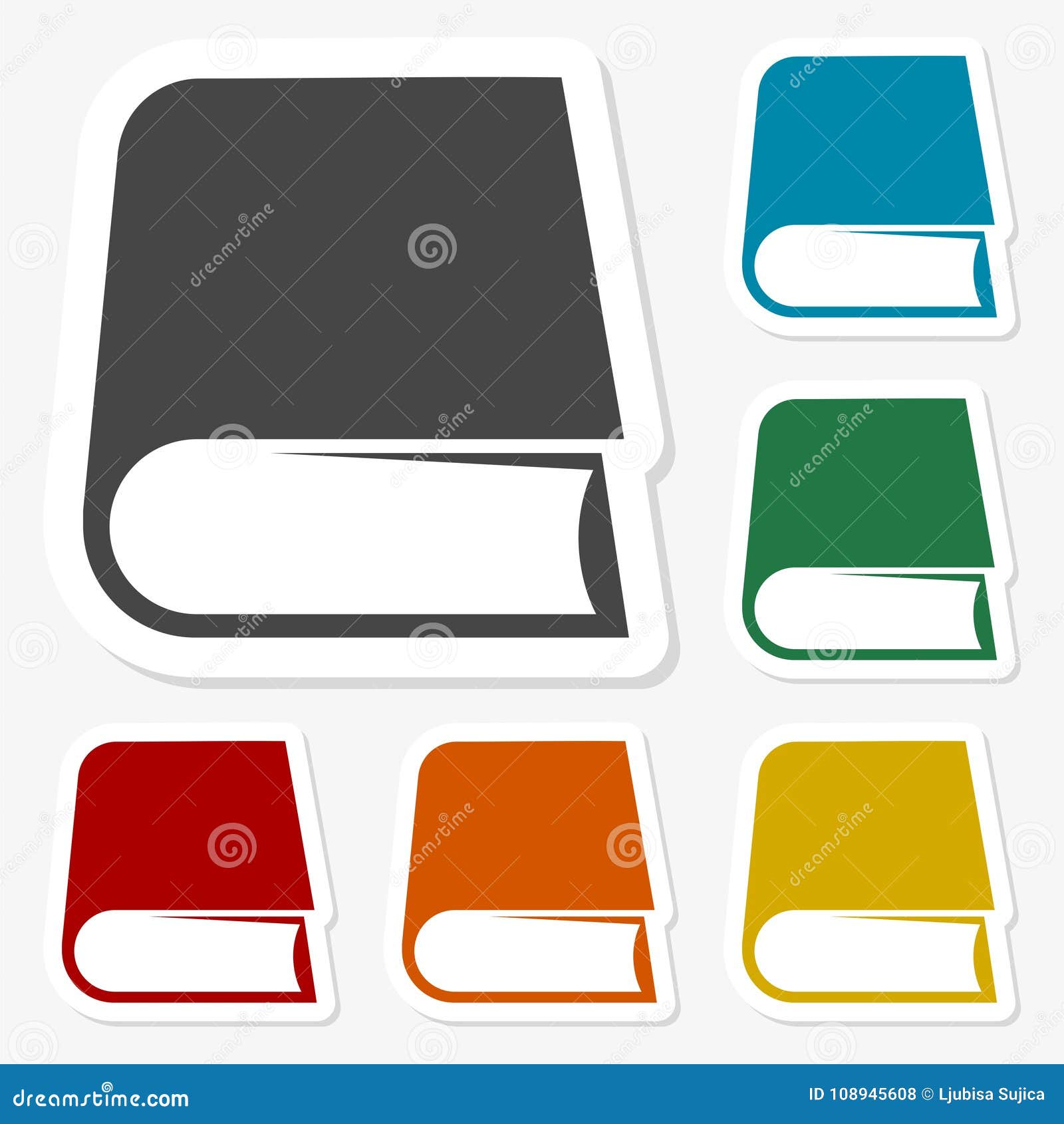 Multicolored Paper Stickers - Book Icon Stock Vector - Illustration of ...