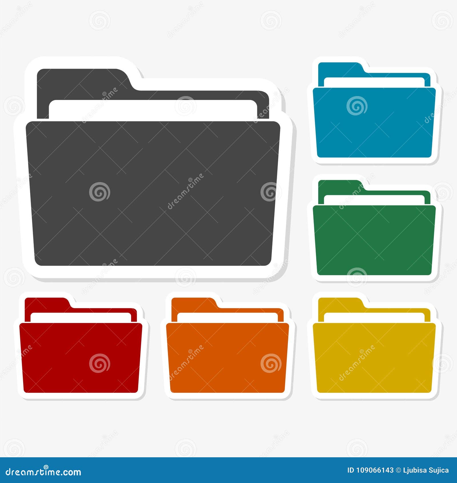 Multicolored Paper Stickers - File, Folder Icon Stock Vector ...