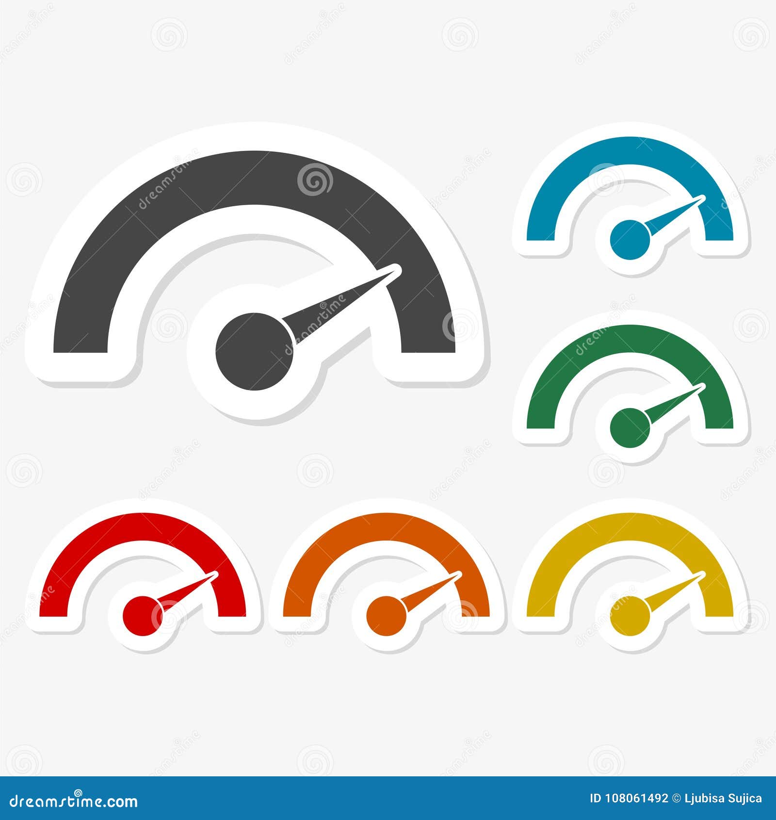 Multicolored Paper Stickers - Manometer Stock Vector - Illustration of ...