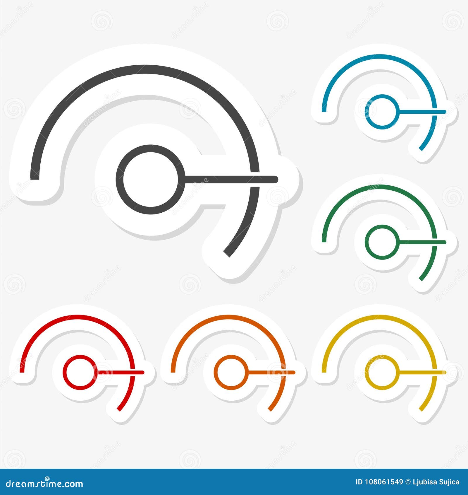 Multicolored Paper Stickers - Manometer Stock Vector - Illustration of ...