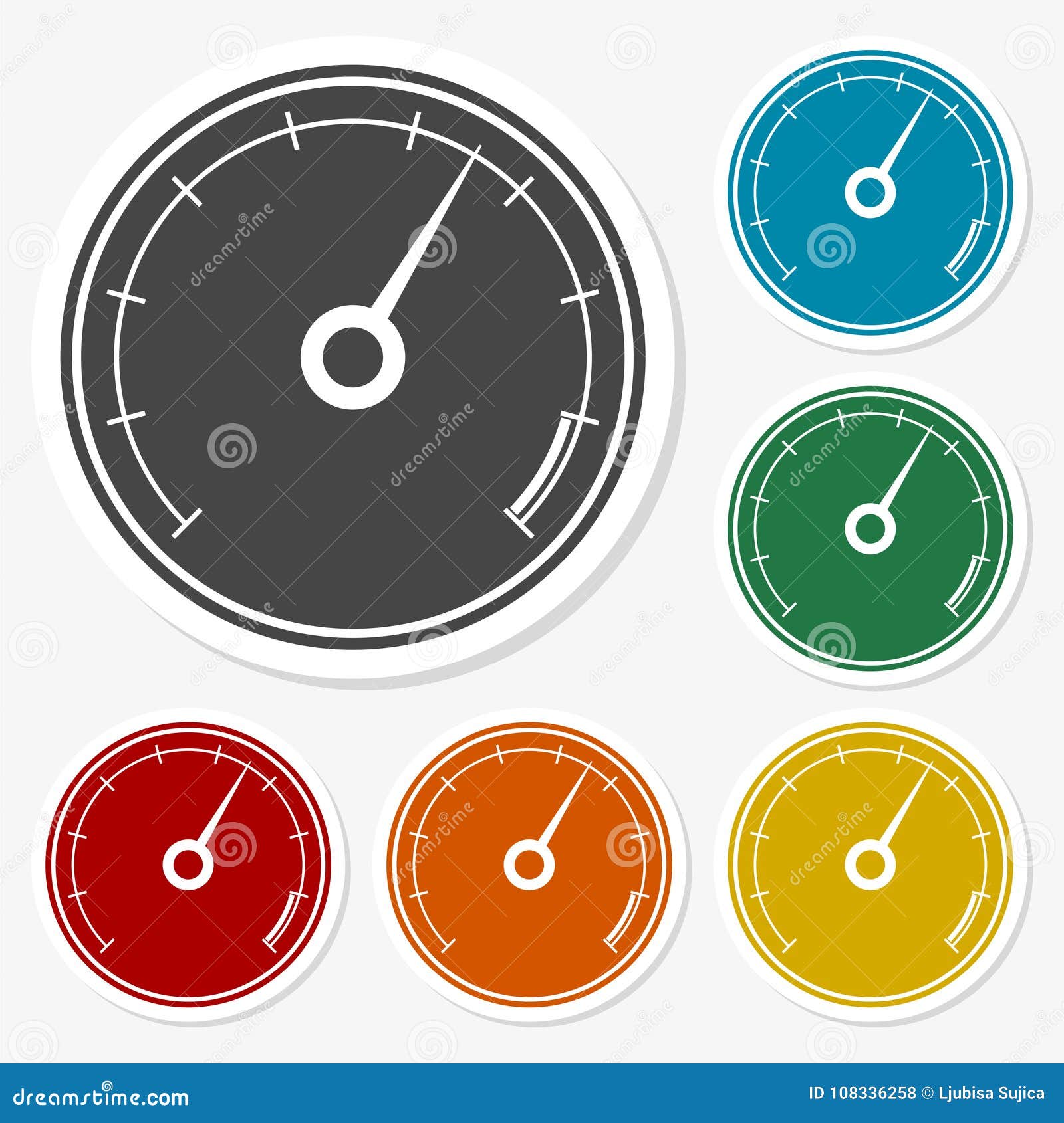 Multicolored Paper Stickers - Speedometer Stock Vector - Illustration ...