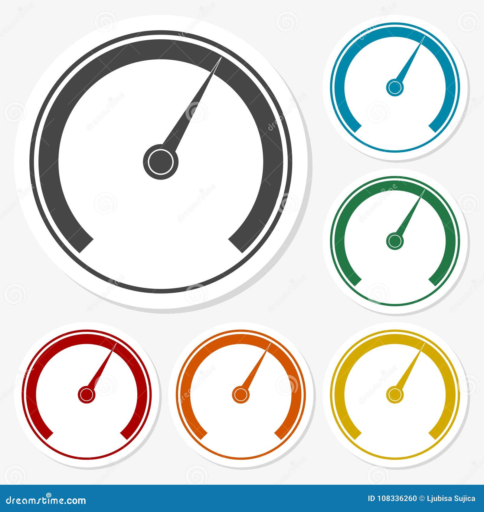 Multicolored Paper Stickers - Speedometer Stock Vector - Illustration ...