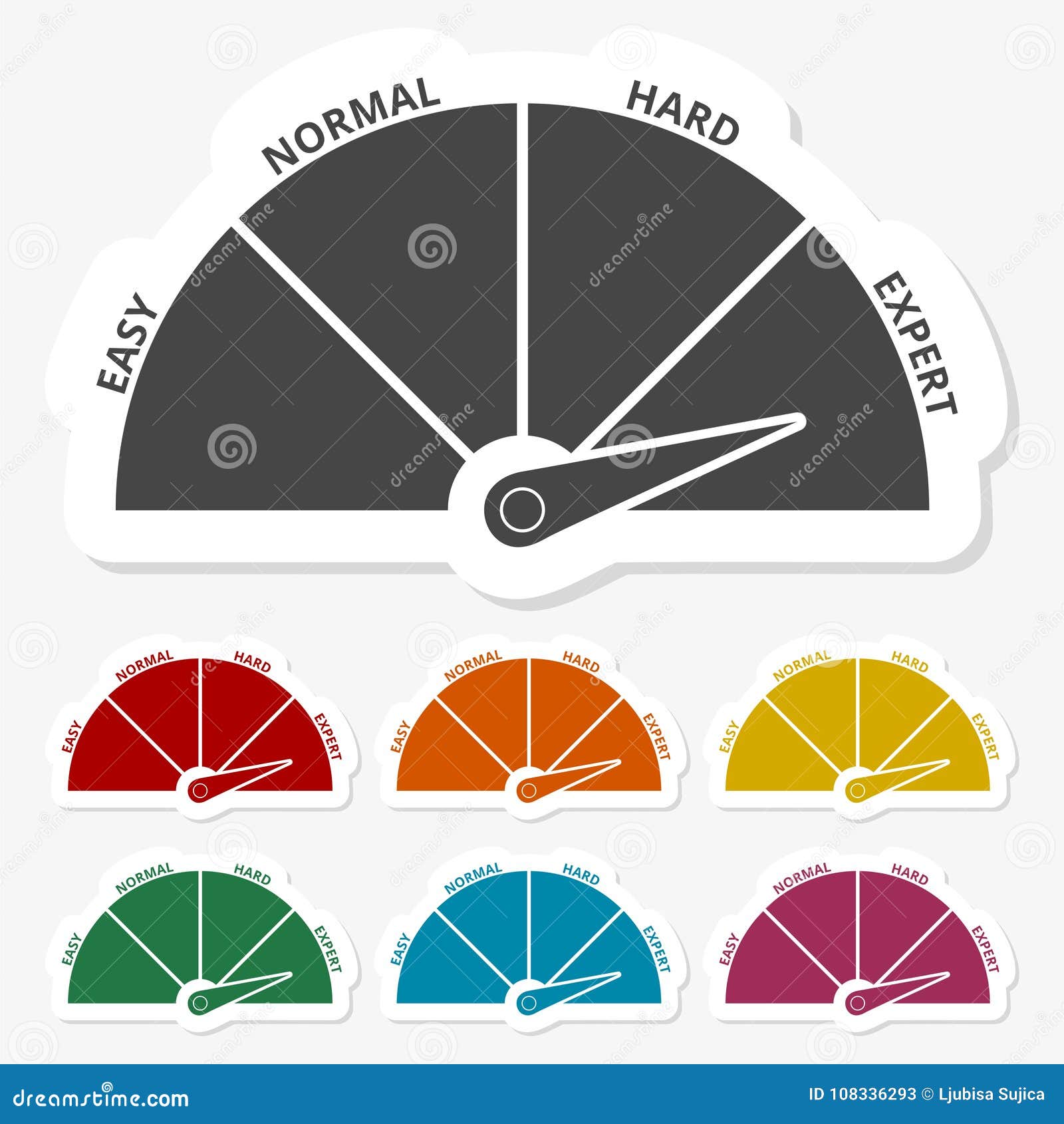 Multicolored Paper Stickers - Speedometer Stock Vector - Illustration ...