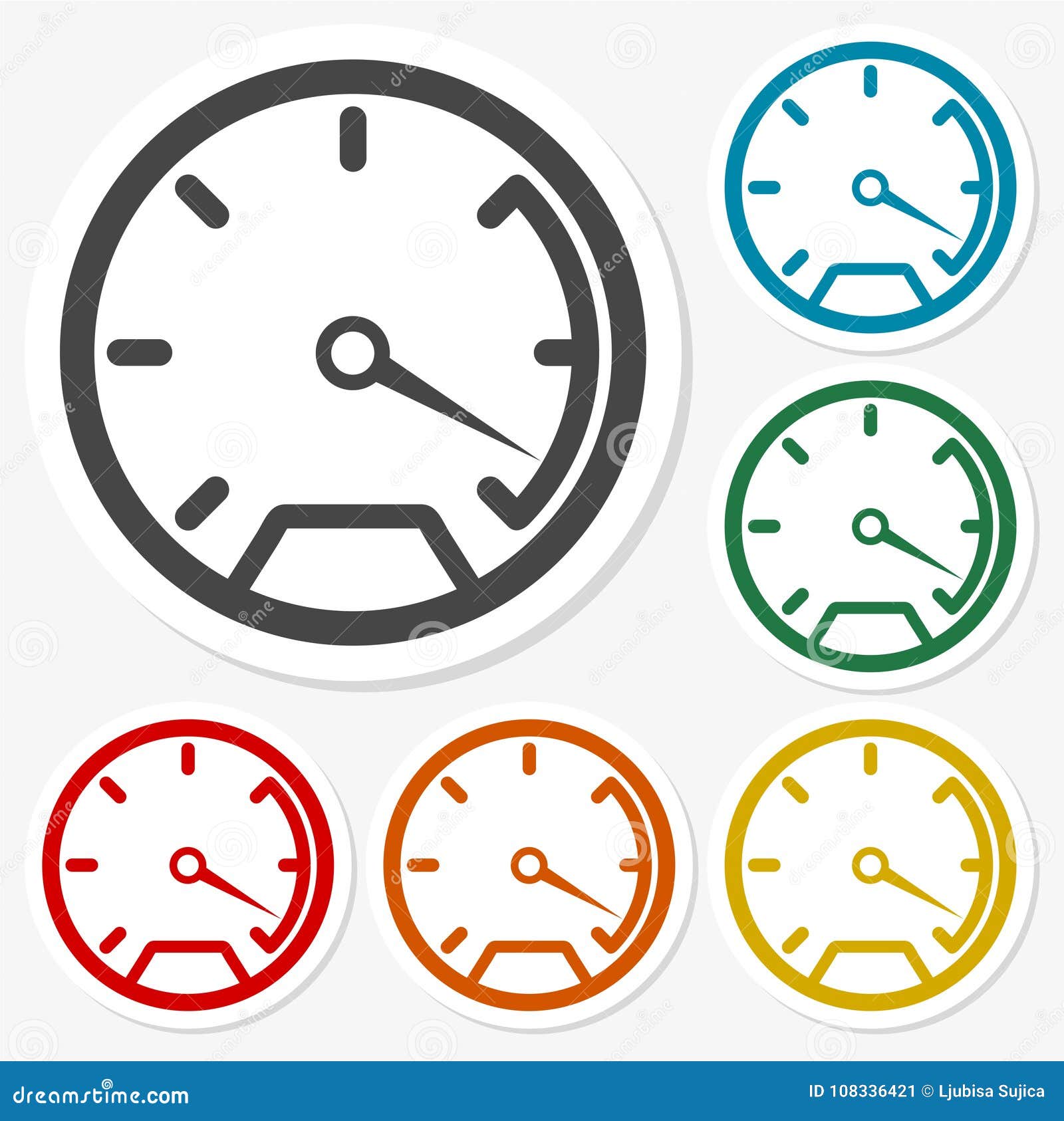 Multicolored Paper Stickers - Speedometer Stock Vector - Illustration ...
