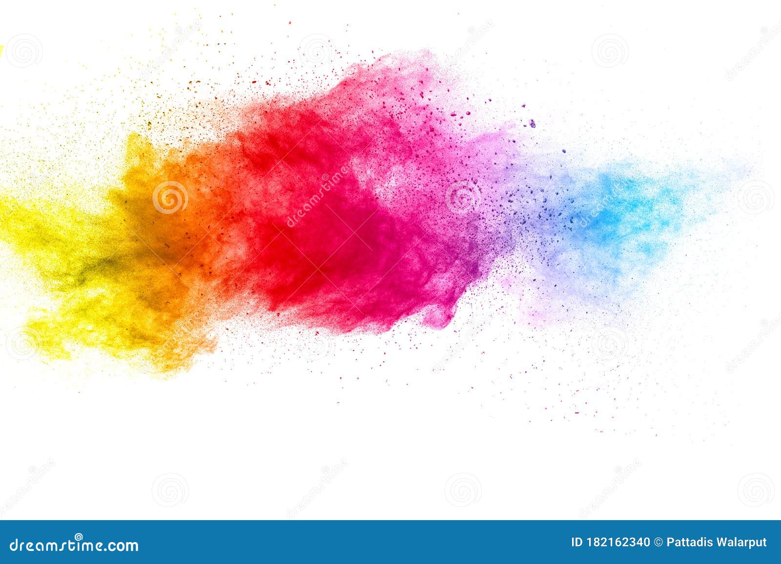 Multicolored Particles Explosion on White Background. Colorful Dust ...