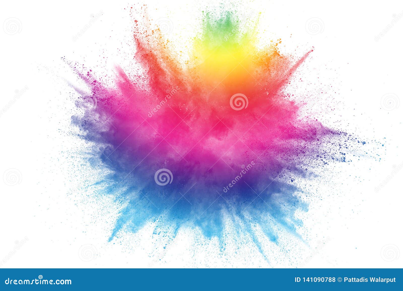 Multicolored Particles Explosion on White Background. Colorful Dust ...