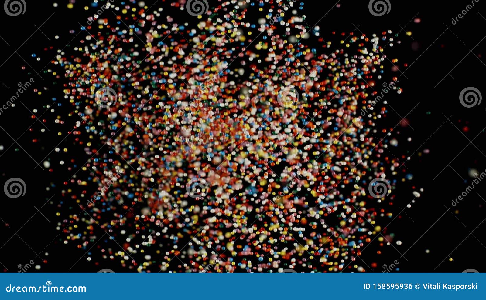 Multicolored Particles Fly after Being Exploded, Rainbow Sprinkles ...