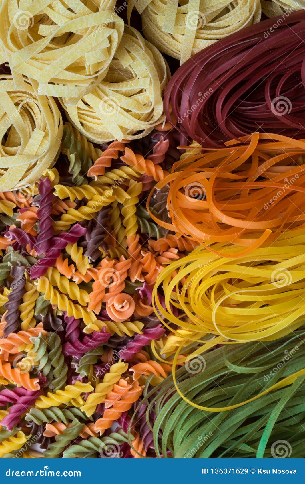 Multicolored Pasta Close-up. Pasta of Different Shapes Stock Image ...