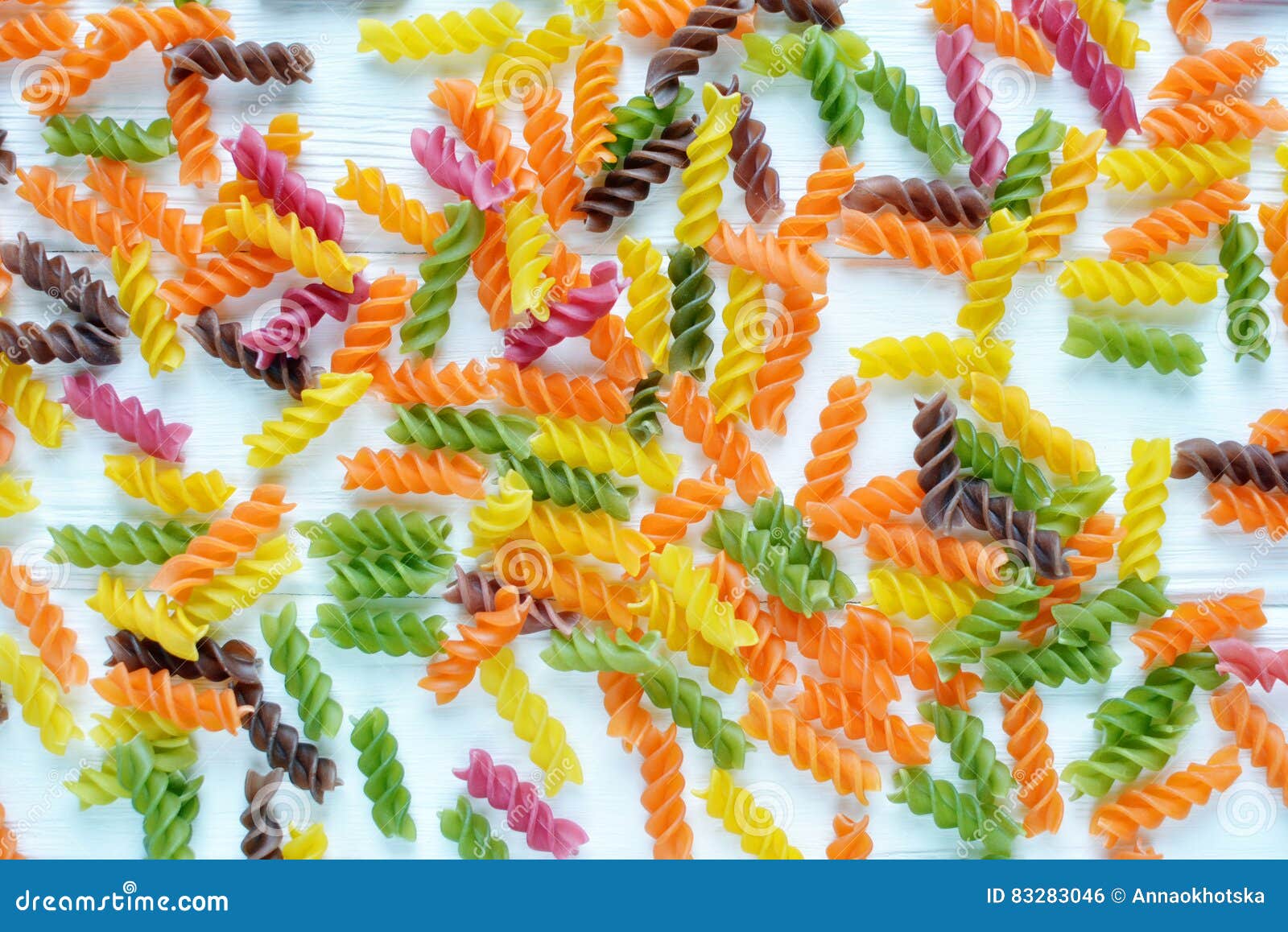 Multicolored Pasta Uncooked Stock Photo - Image of spinach, pasta: 83283046