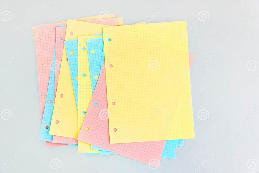 Multicolored Pastel Sheets of Blocks for Booklet Stock Photo - Image of ...
