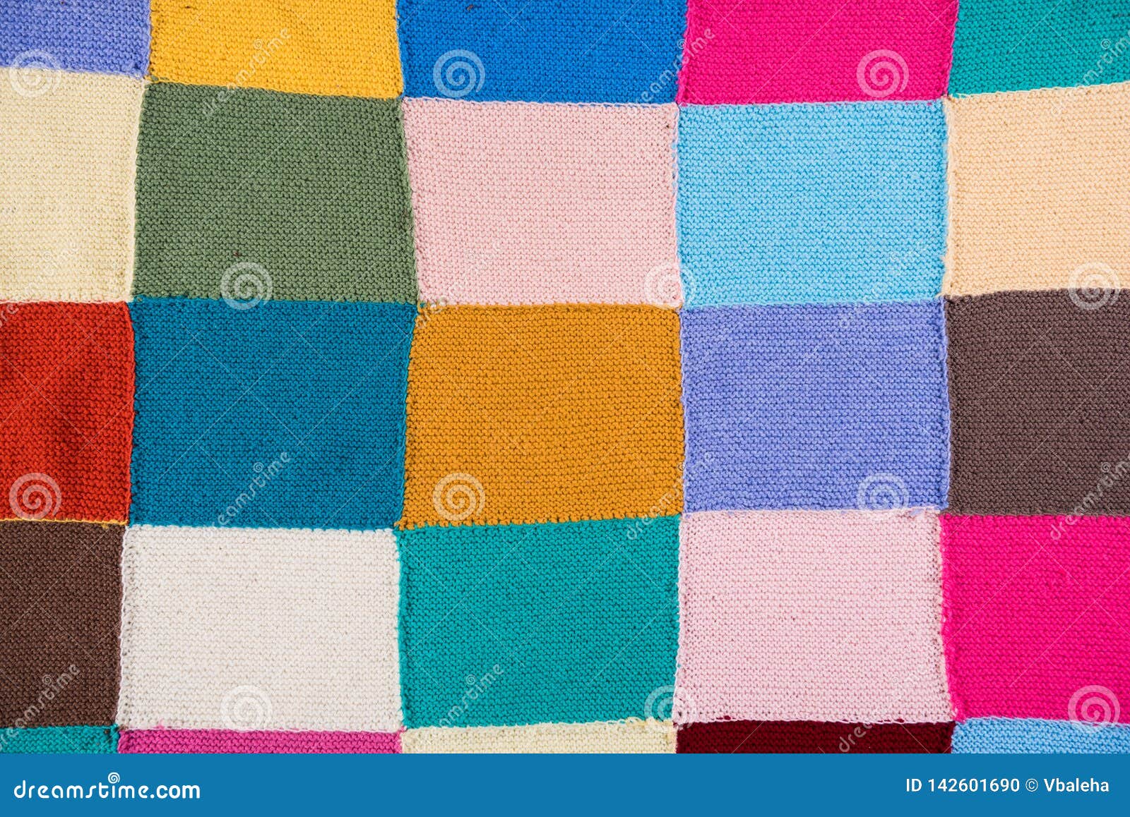 Multicolored Patchwork Knitted Background Stock Photo - Image of ...