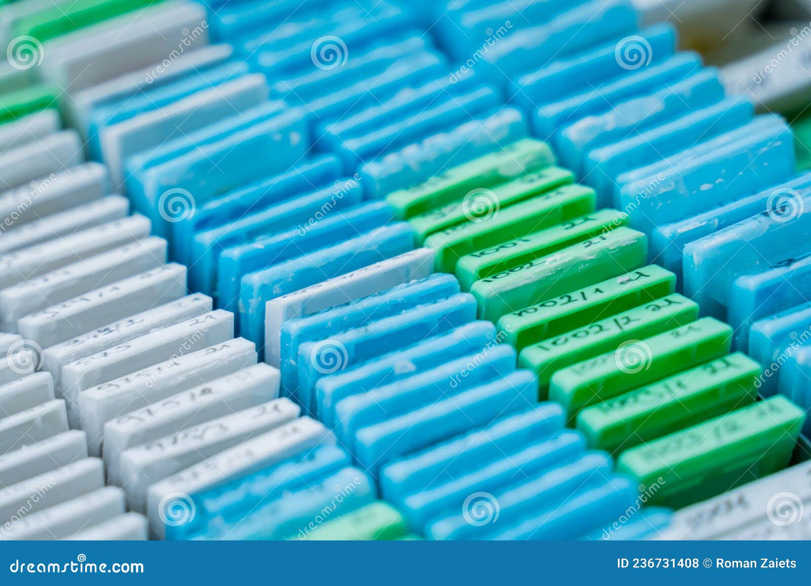 Multicolored Patient Tissue Blocks at Modern Laboratory Stock Photo ...