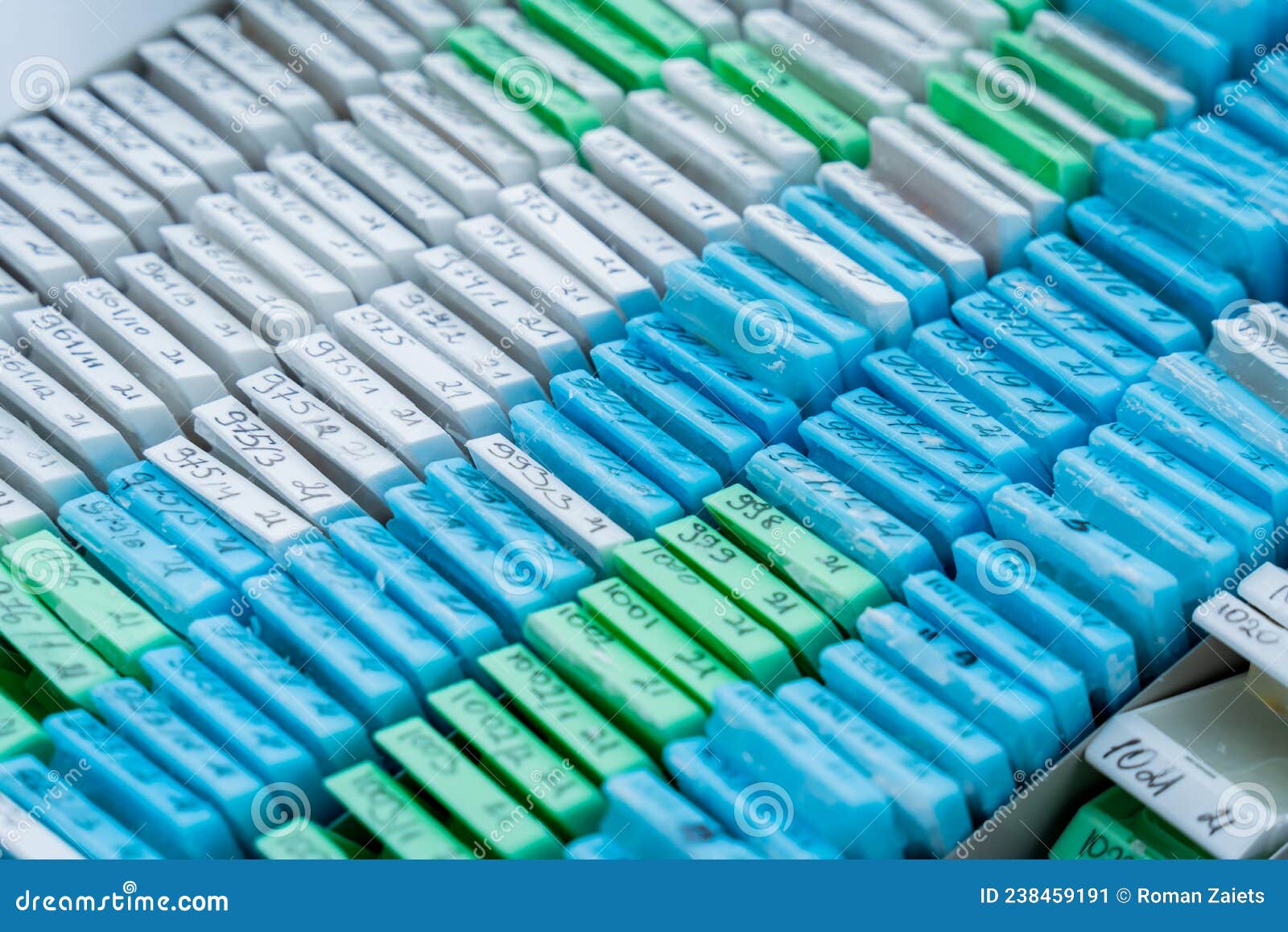 Multicolored Patient Tissue Blocks at Modern Laboratory Stock Image ...