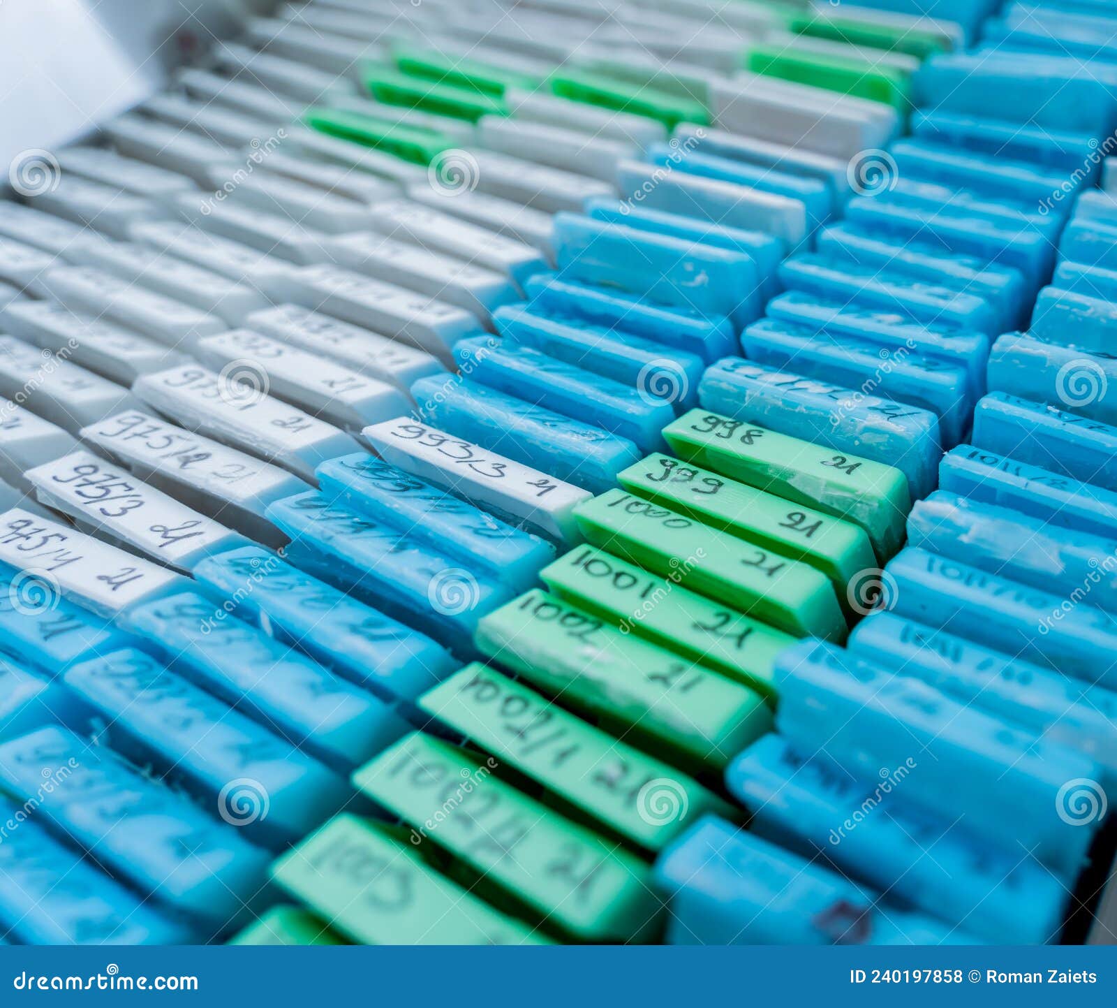 Multicolored Patient Tissue Blocks at Modern Laboratory Stock Photo ...