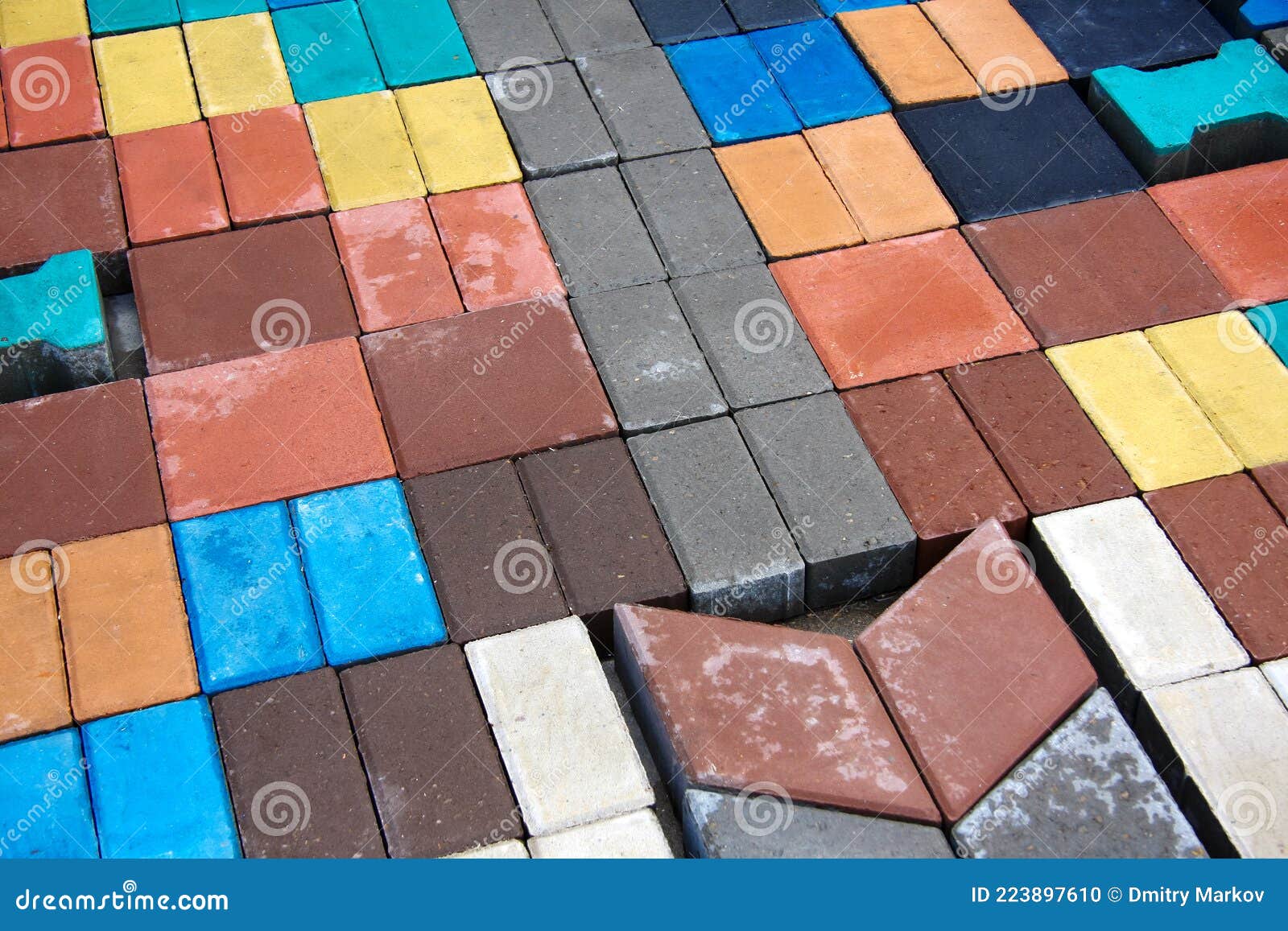 Multi-colored Paving Stones. Samples of Building Material in Different ...