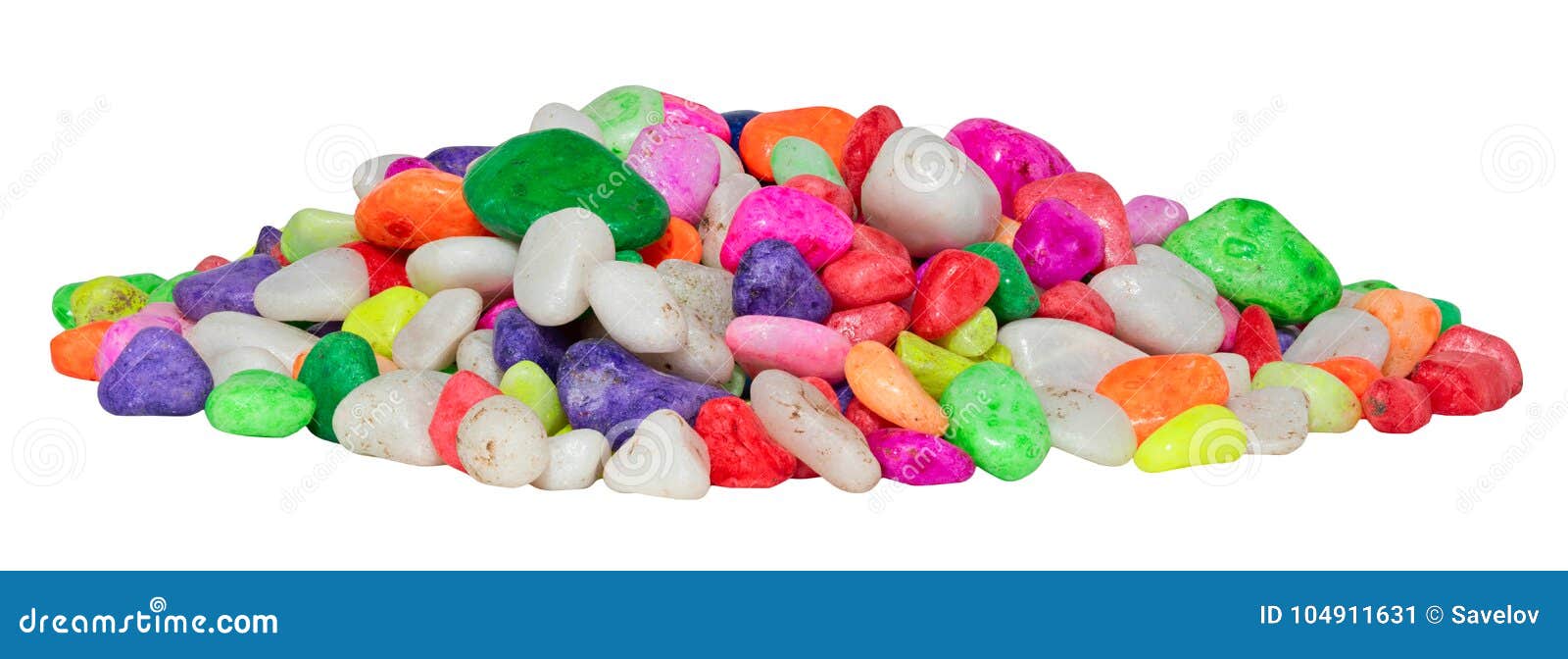 Multicolored Pebbles for an Aquarium Isolated on a White Background ...