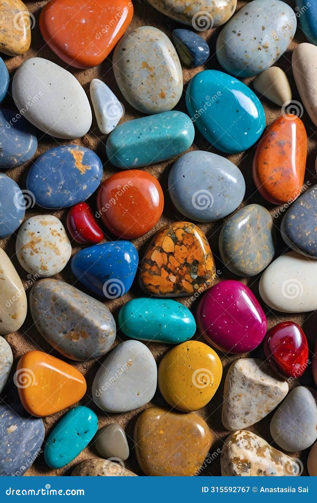 Multicolored Pebbles Top View Stock Image - Image of ground, color ...