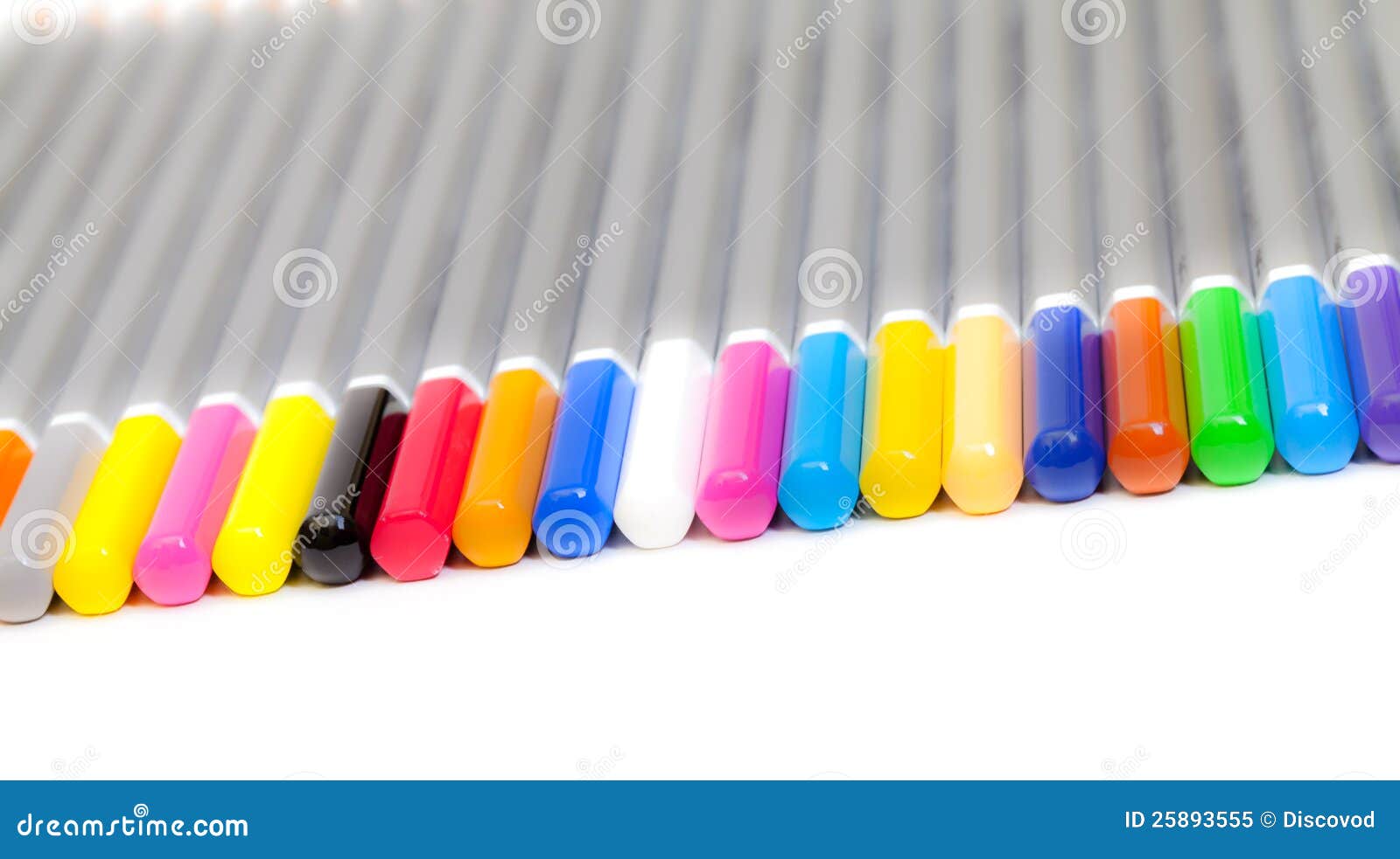 Multicolored Pencil, Arrangement in Row Stock Image - Image of closeup ...