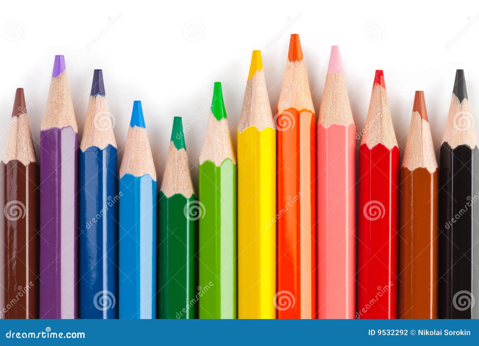 Multicolored pencils stock photo. Image of macro, drawing - 9532292