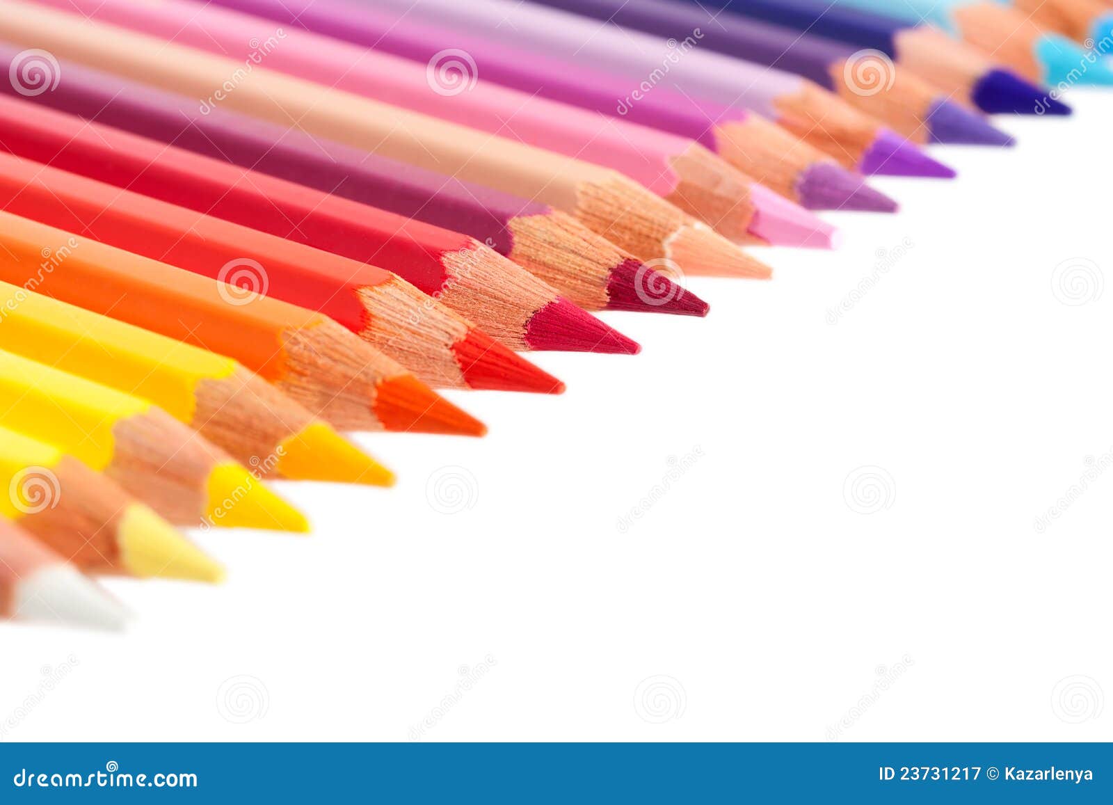 Multicolored Pencils Isolated Stock Image - Image of macro, artist ...